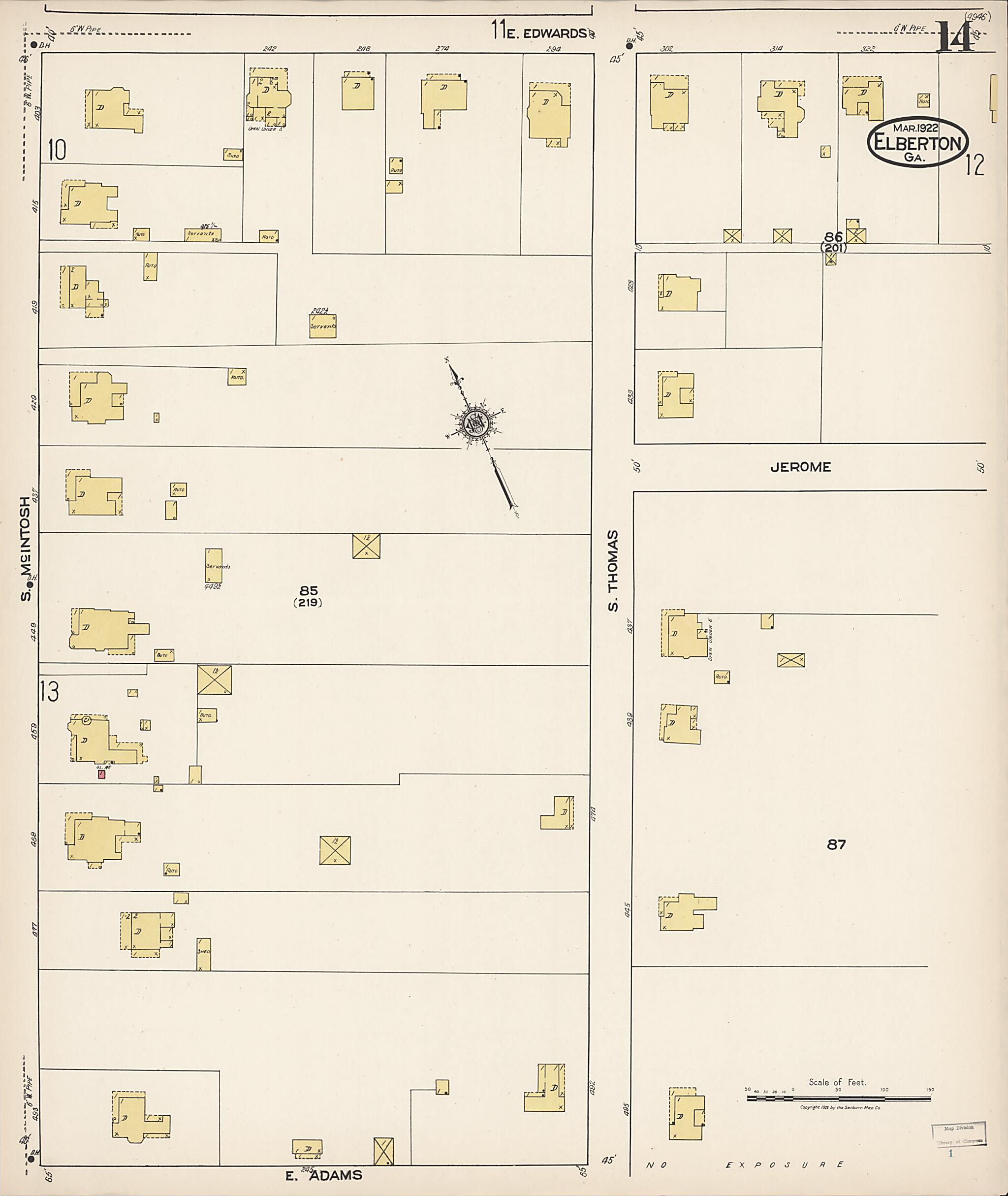 Old Map of Elberton, Elbert County, Georgia [1922] Elberton, Elbert ...