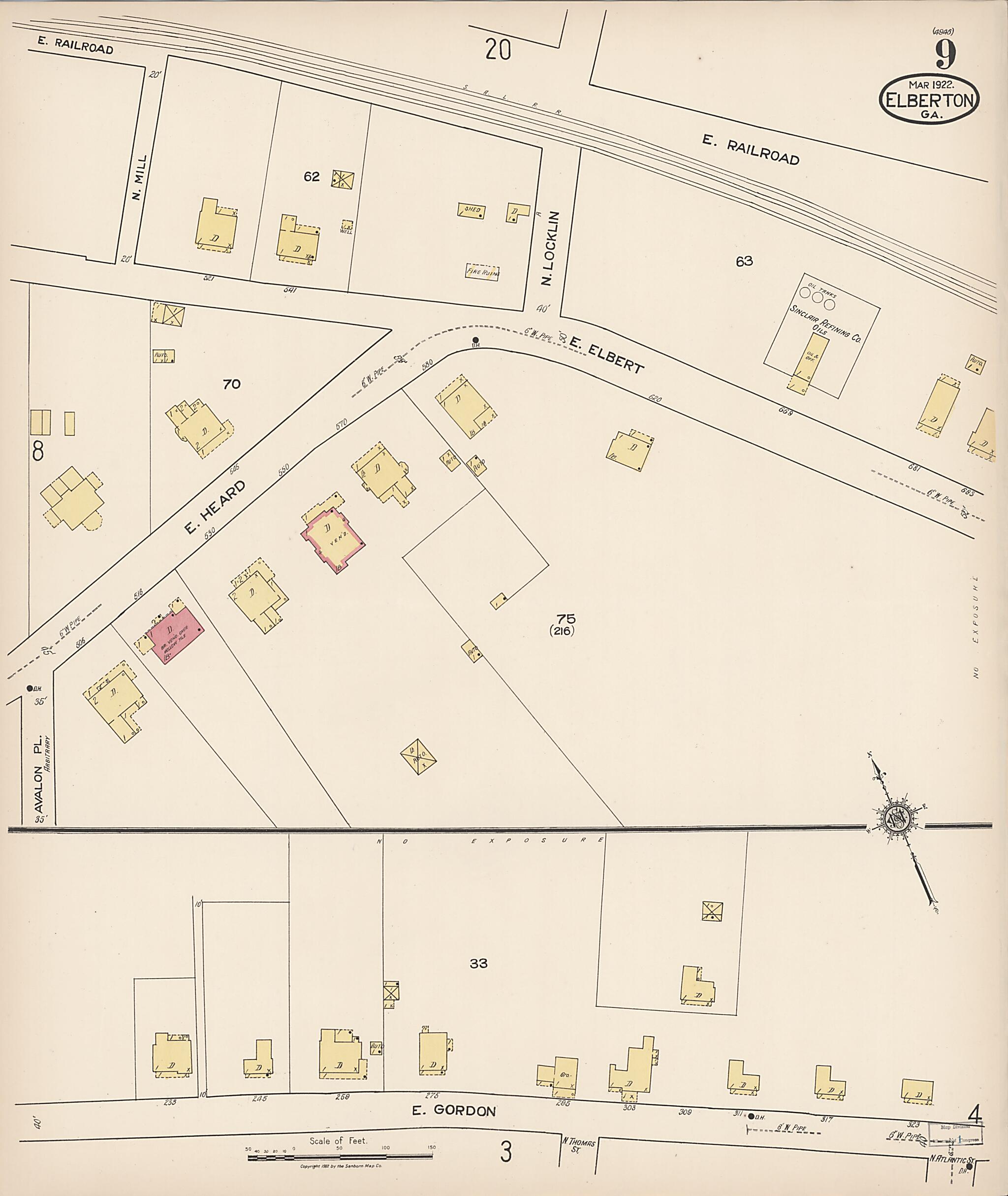 Old Map of Elberton, Elbert County, Georgia [1922] Elberton, Elbert ...