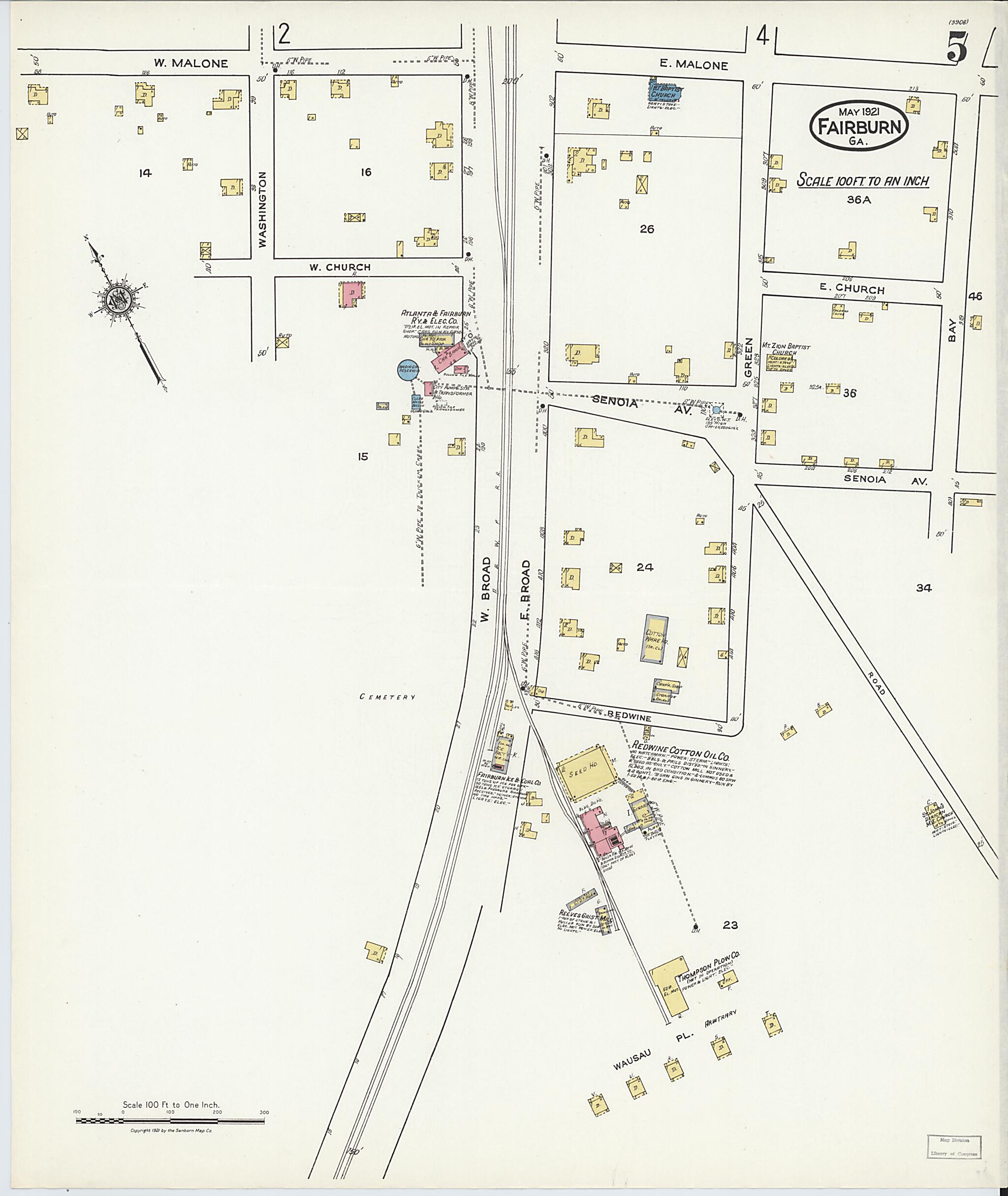 Old Map of Fairburn, Fulton County, Georgia [1921] Fairburn, Fulton ...