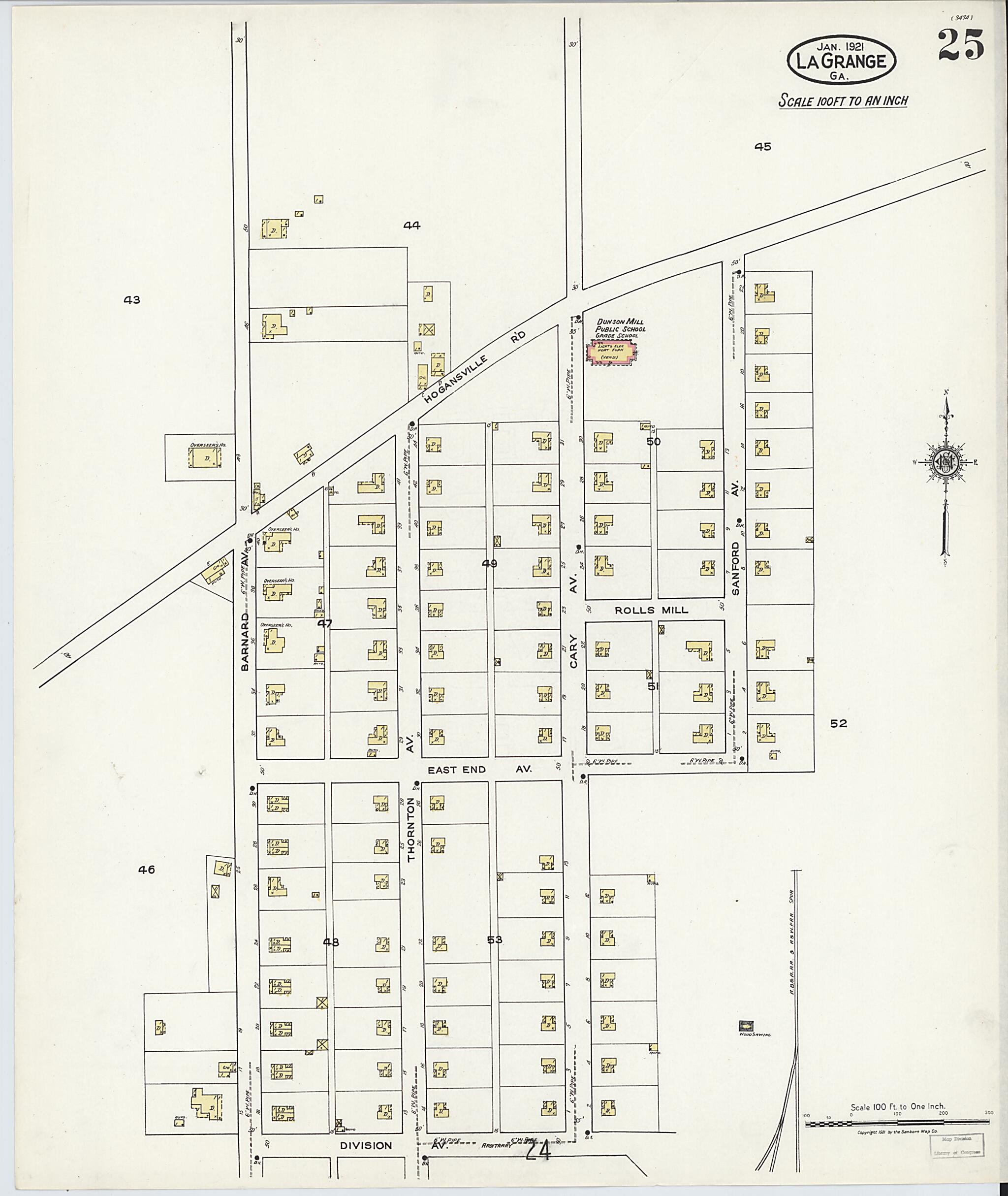 Old Map of La Grange, Troup County, Georgia [1921] La Grange, Troup ...
