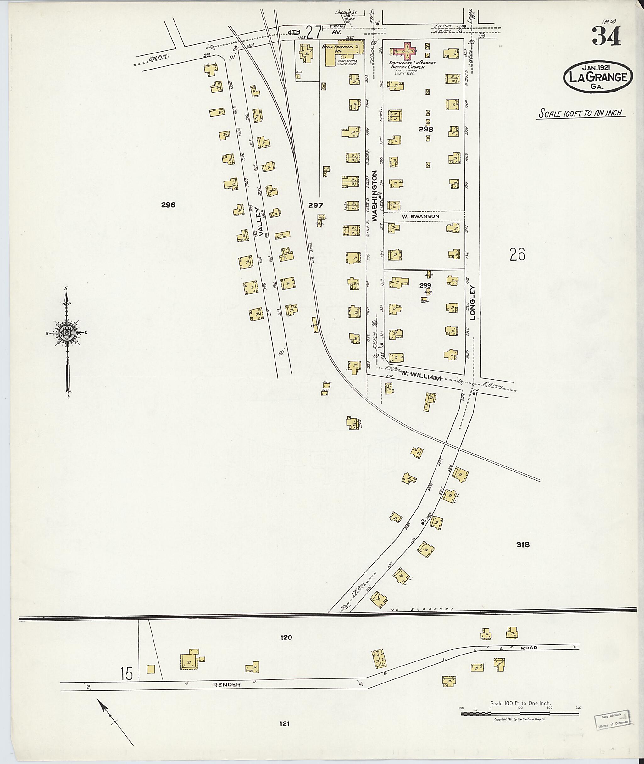 Old Map of La Grange, Troup County, Georgia [1921] La Grange, Troup ...