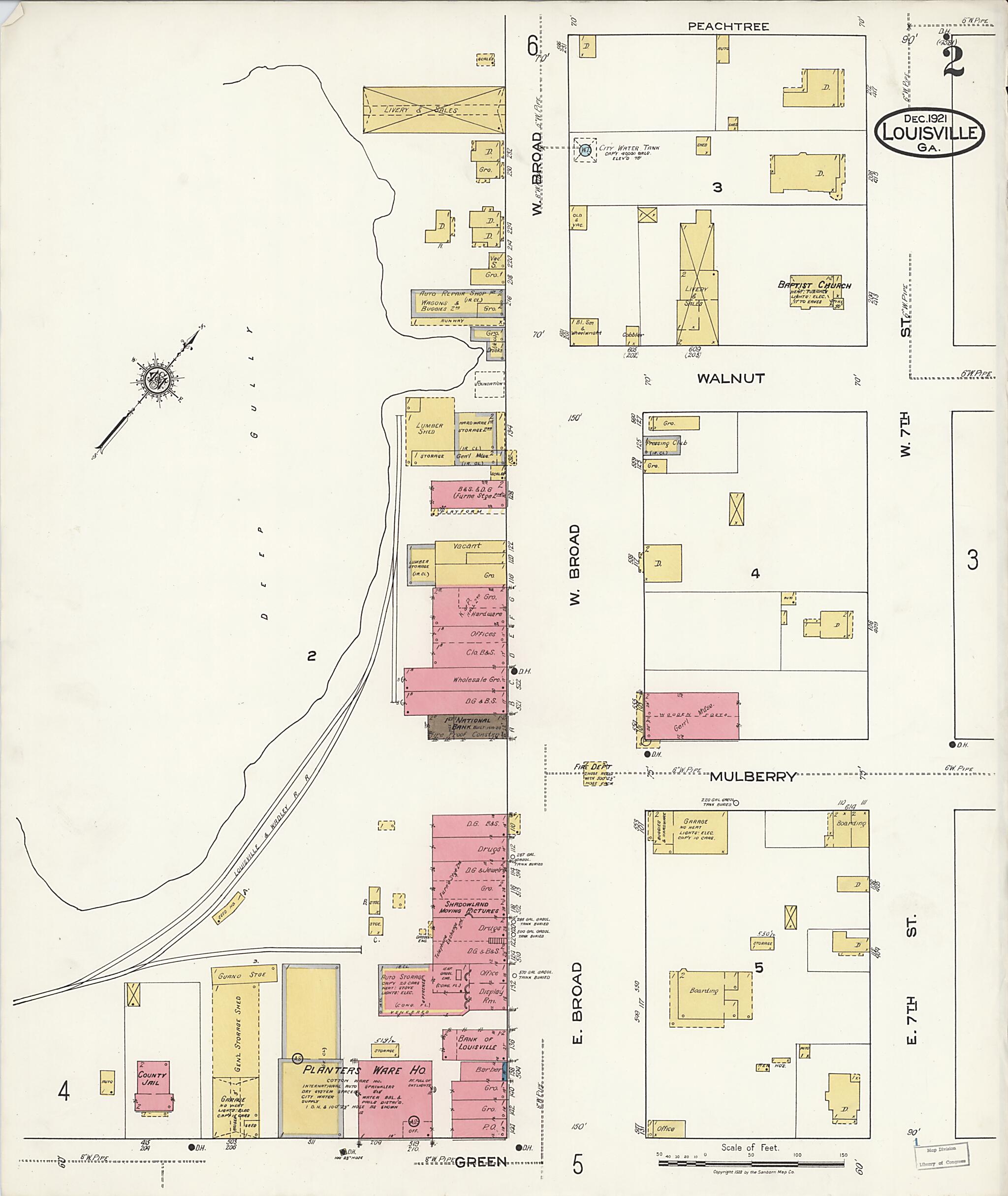 Old Map of Louisville, Jefferson County, Georgia [1921] Louisville ...