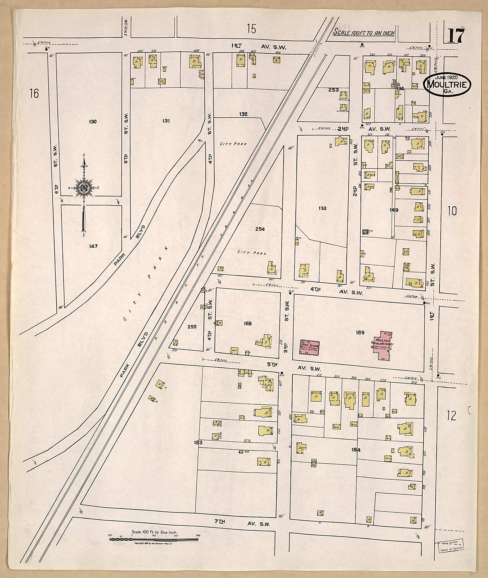 Old Map of Moultrie, Colquitt County, Georgia [1920] Moultrie, Colquitt ...