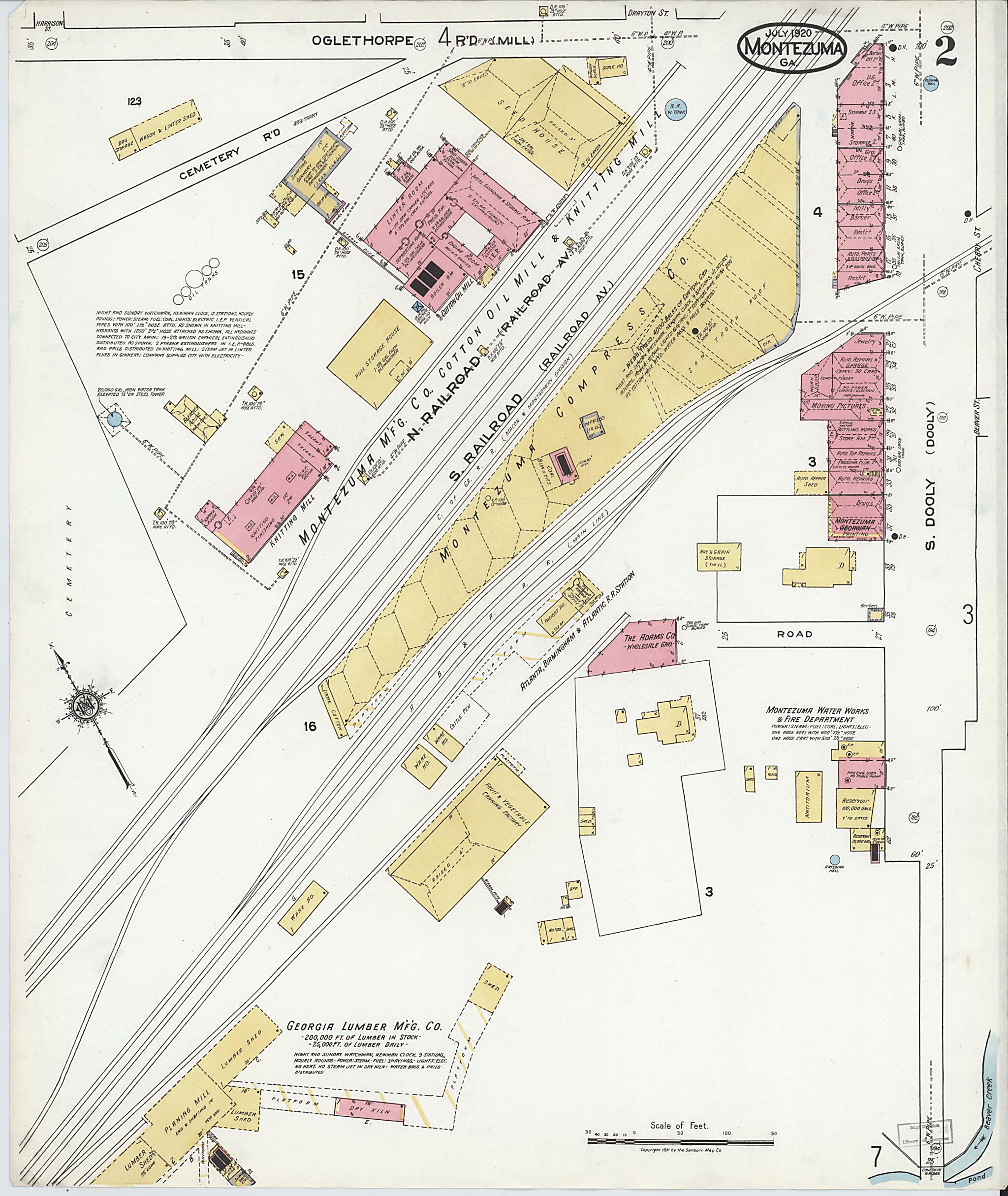 Old Map of Montezuma, Macon County, Georgia [1920] Montezuma, Macon ...