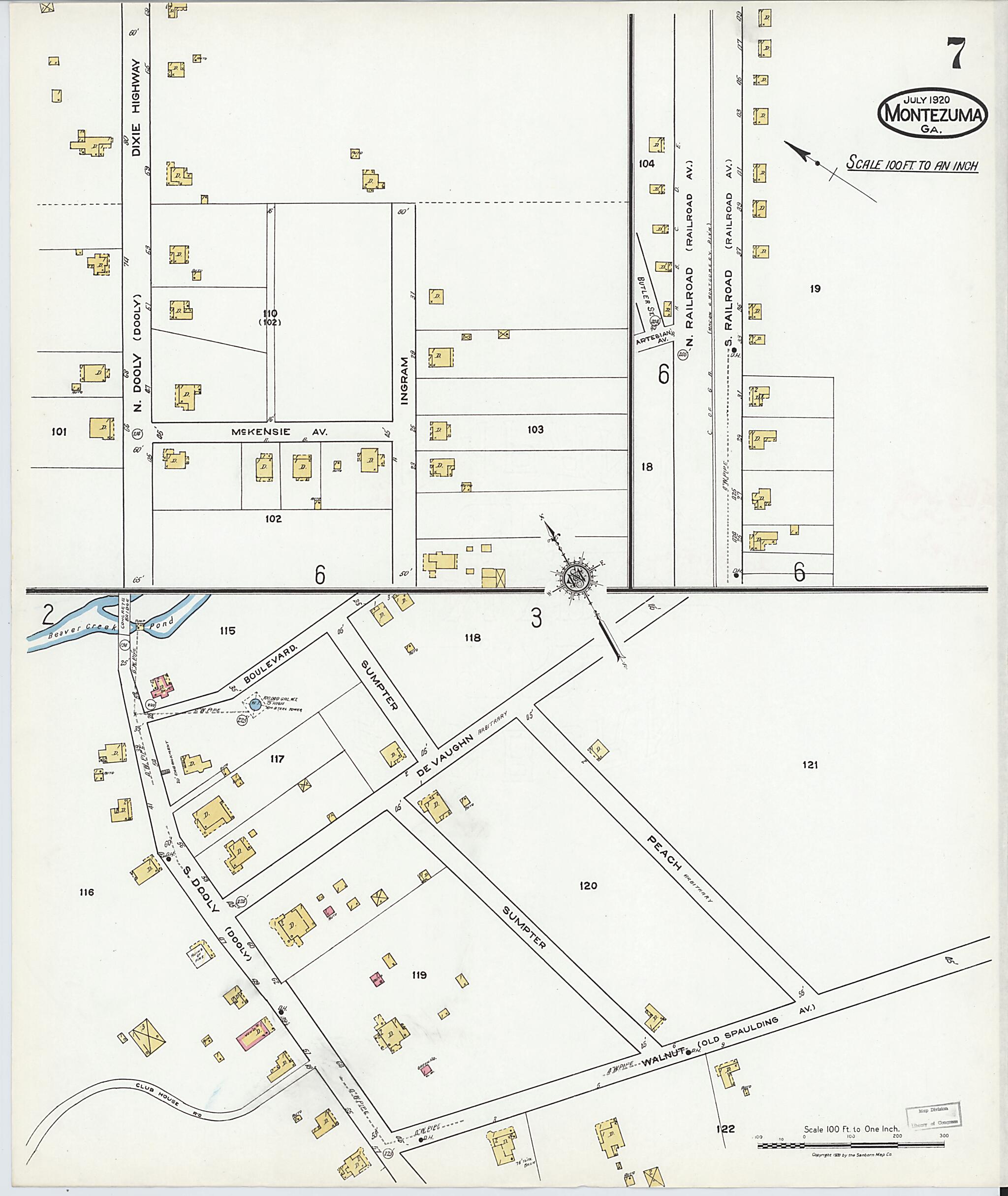 Old Map of Montezuma, Macon County, Georgia [1920] Montezuma, Macon ...