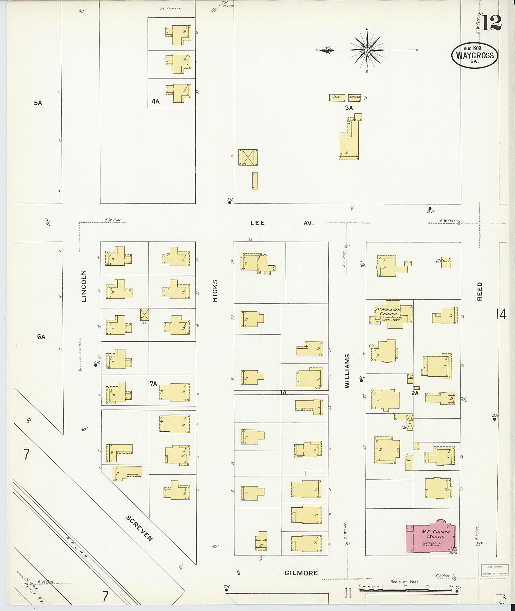Old Map of Waycross, Ware County, Georgia [1908] Waycross, Ware County ...