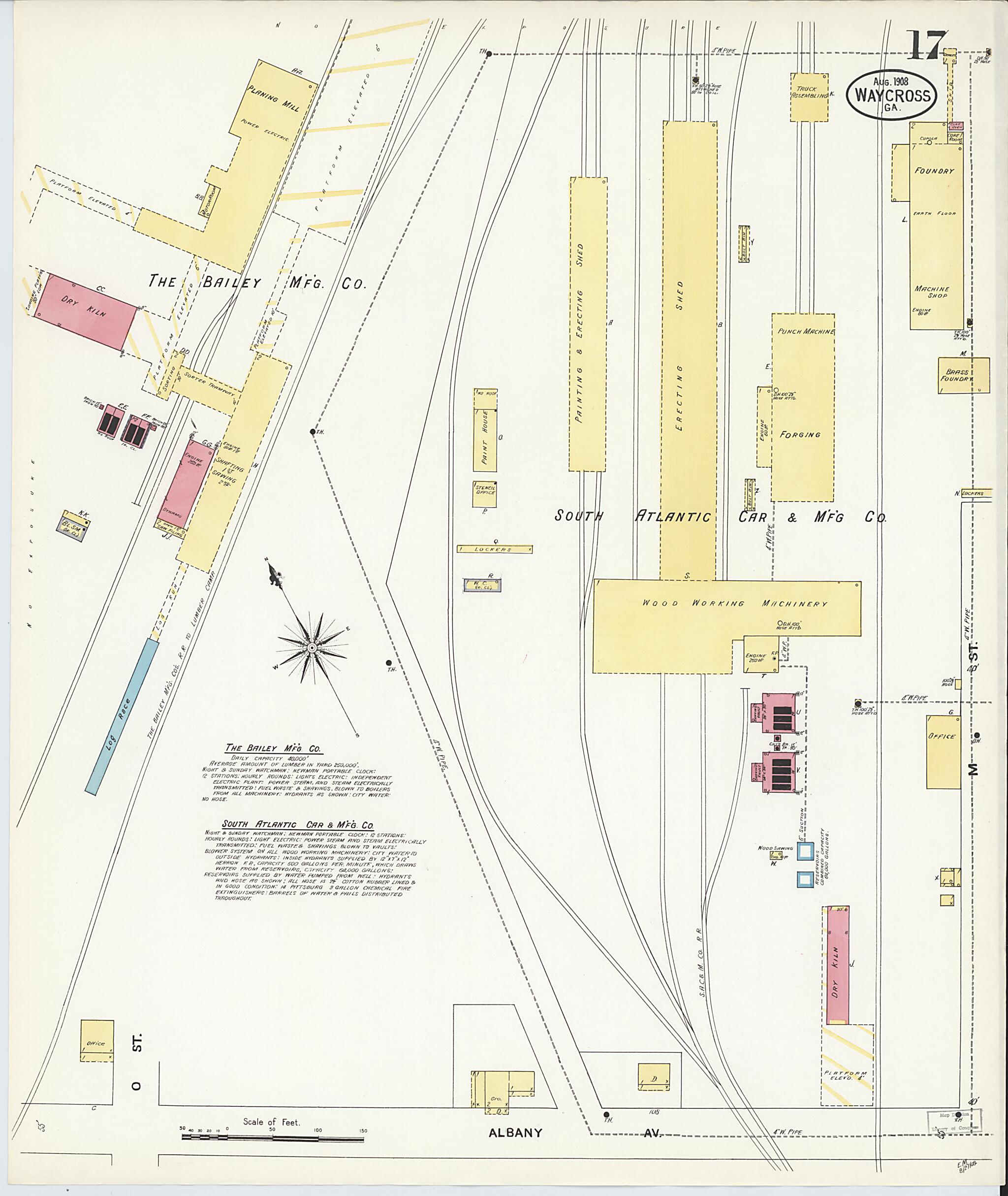 Old Map of Waycross, Ware County, Georgia [1908] Waycross, Ware County ...