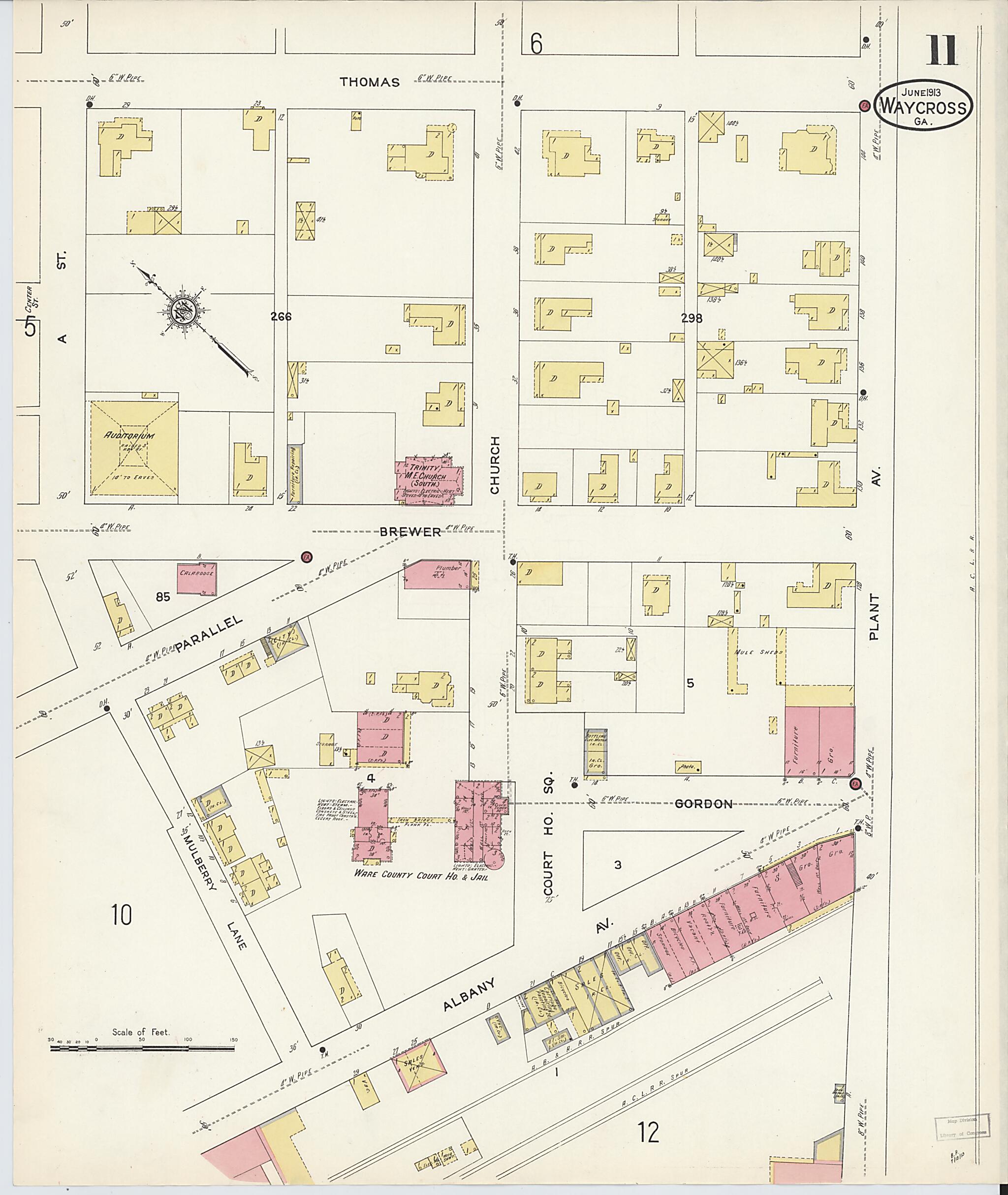 Old Map of Waycross, Ware County, Georgia [1913] Waycross, Ware County ...