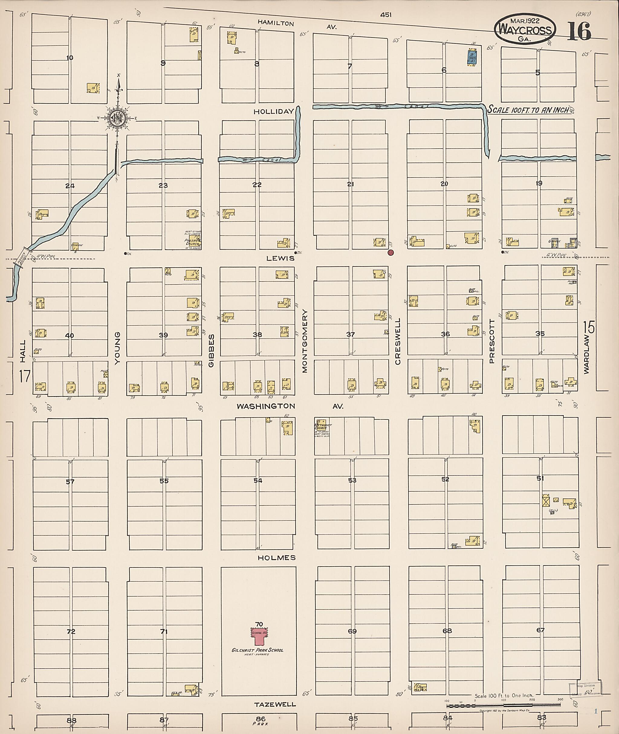 Old Map of Waycross, Ware County, Georgia [1922] Waycross, Ware County ...