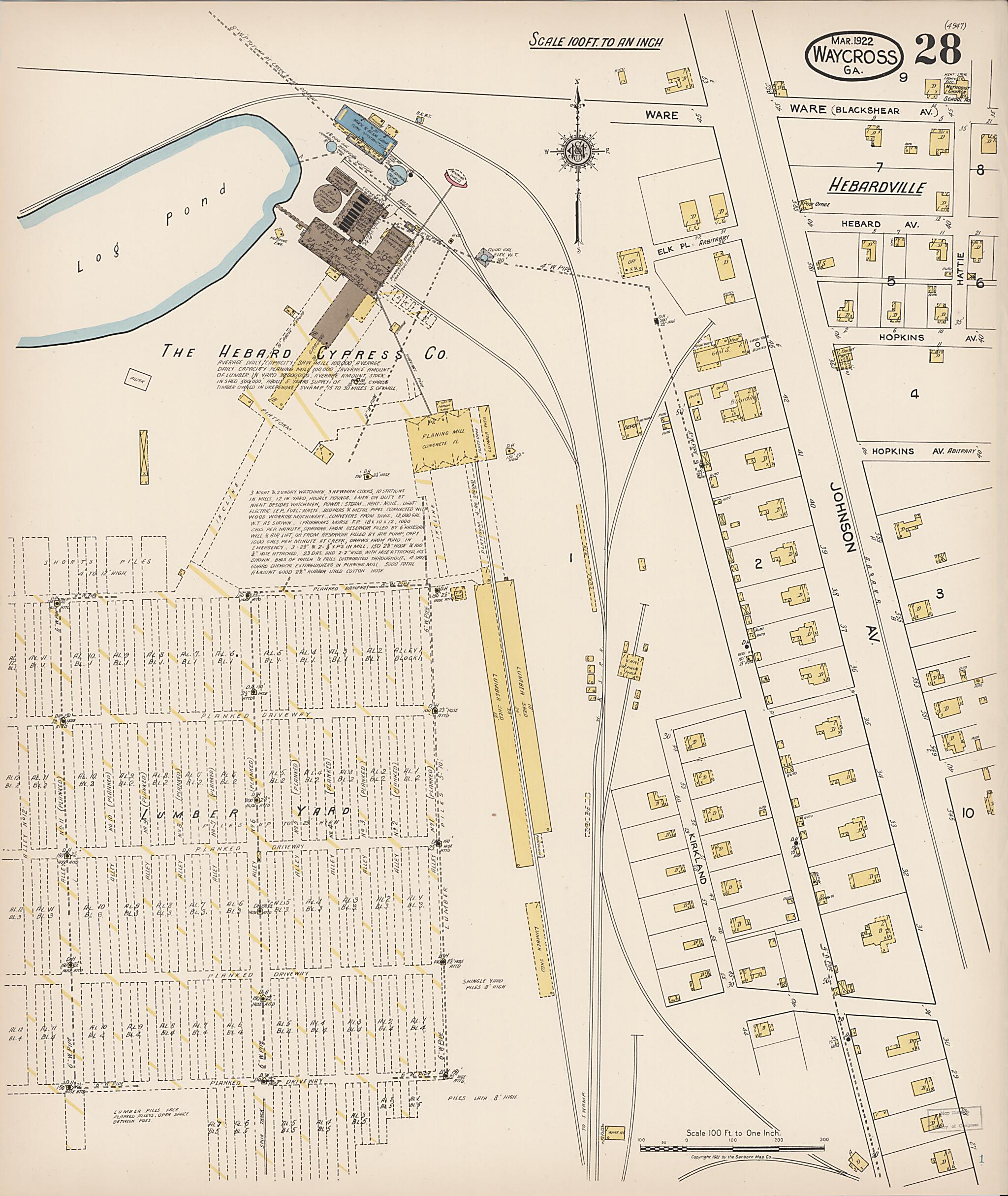 Old Map of Waycross, Ware County, Georgia [1922] Waycross, Ware County ...