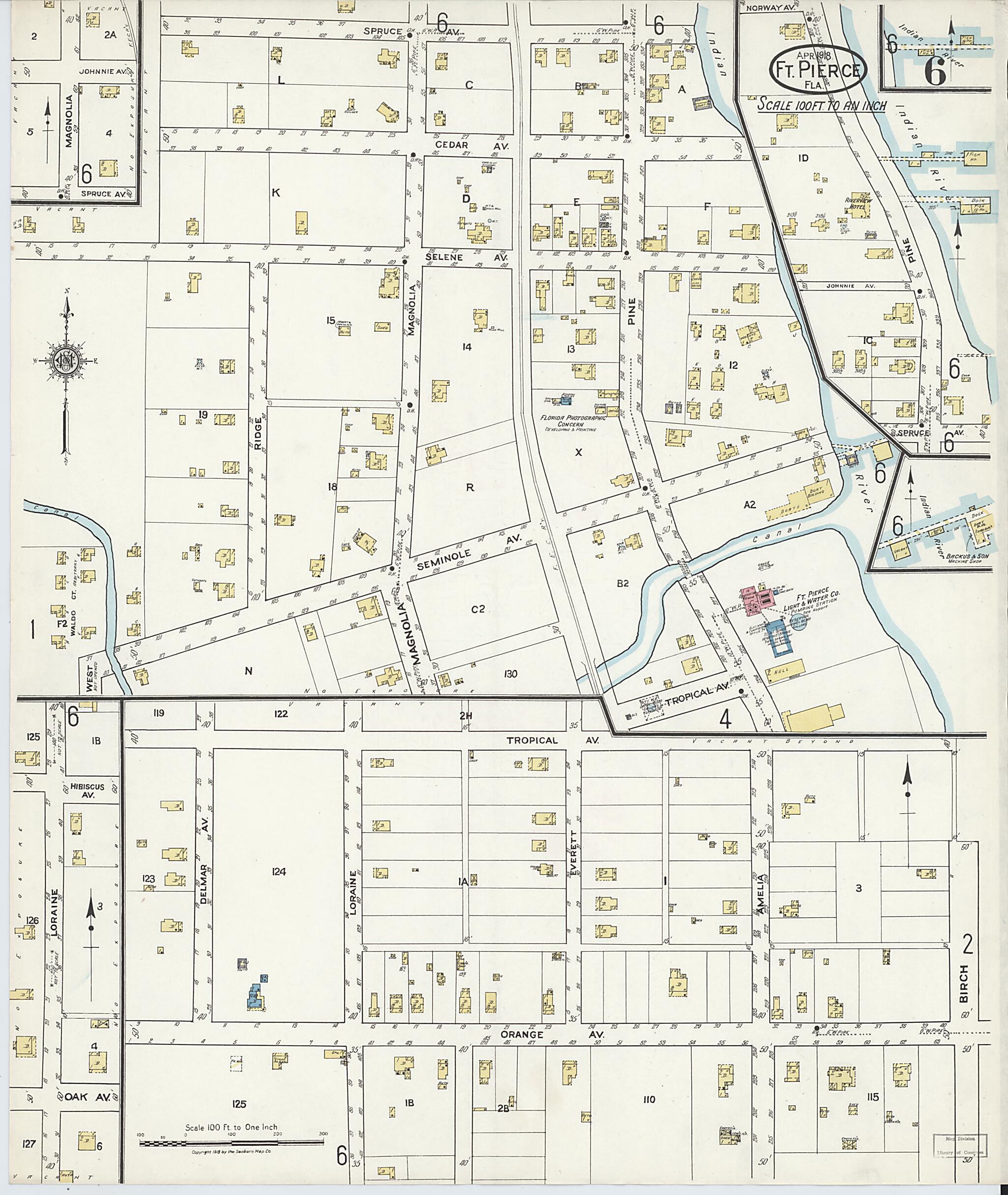 Old Map of Fort Pierce, St Lucie County, Florida [1918] Fort Pierce, St ...