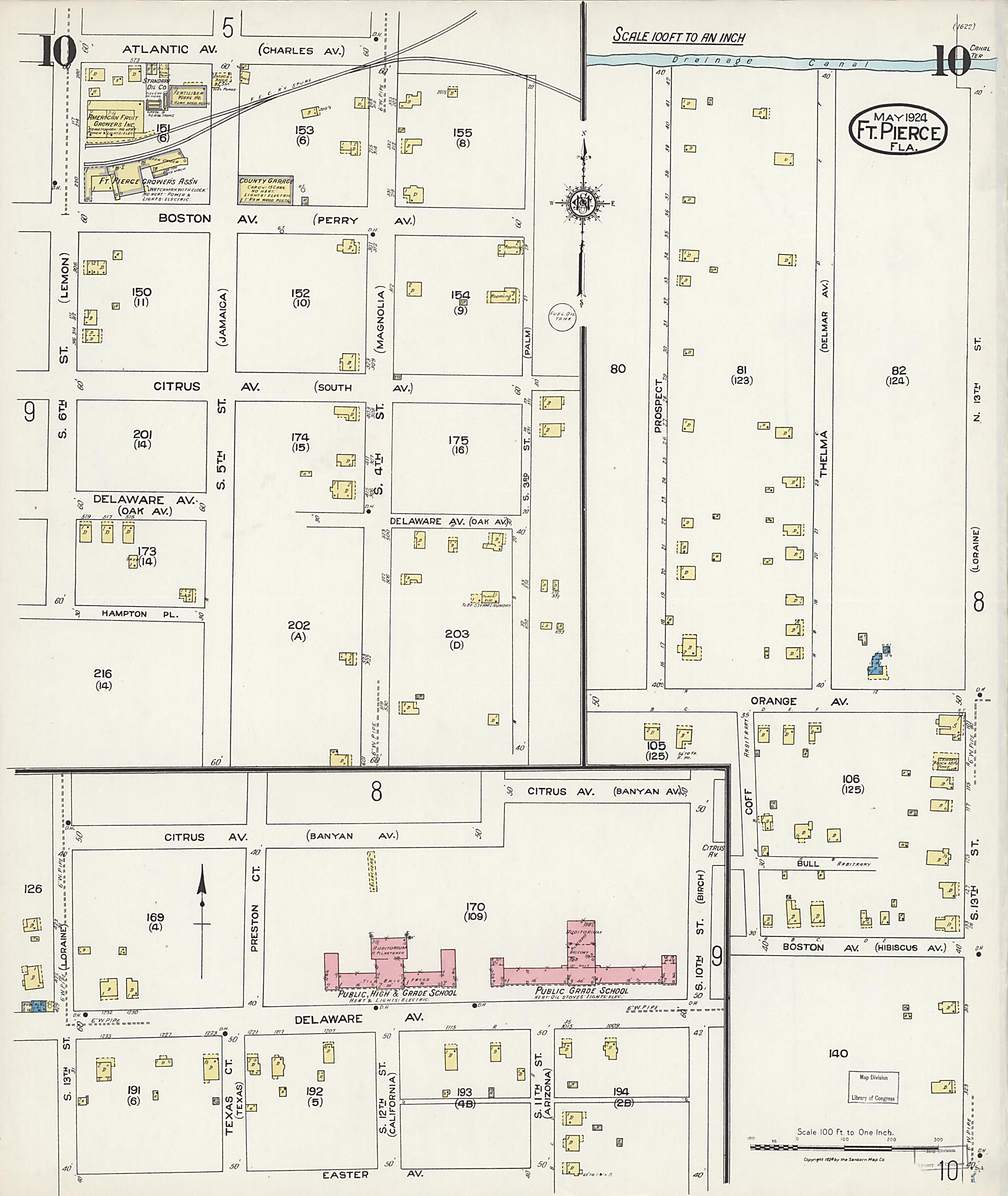 Old Map of Fort Pierce, St Lucie County, Florida [1924] Fort Pierce, St ...