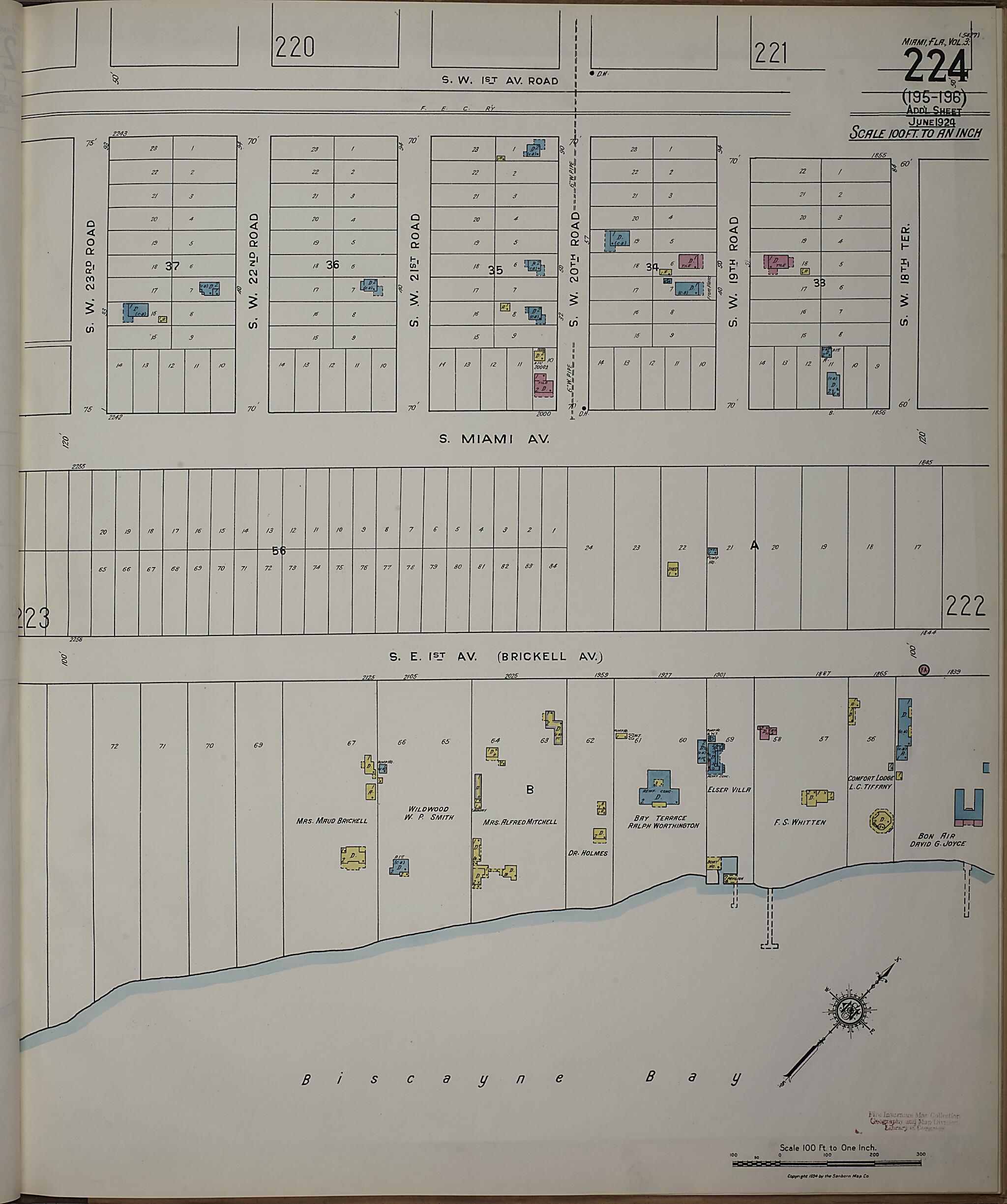 Old Map of Silver Bluff, Dade County, Florida [1924] Miami, Dade County ...