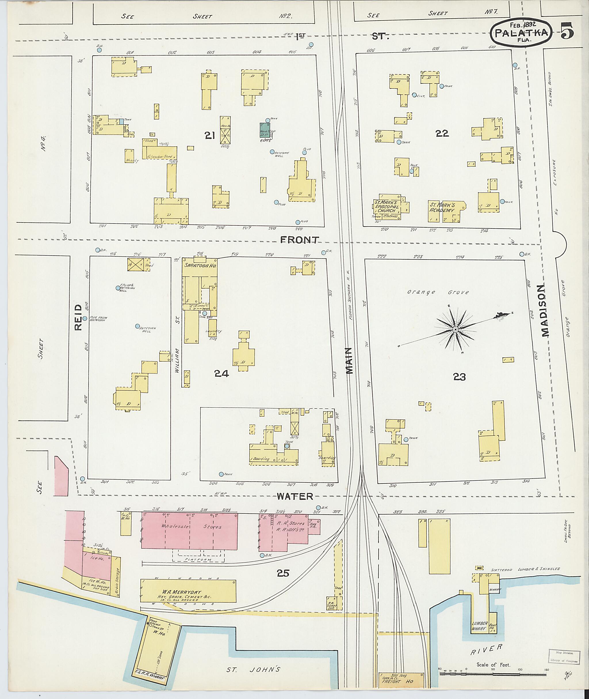 Old Map of Palatka, Putnam County, Florida [1892] Palatka, Putnam ...