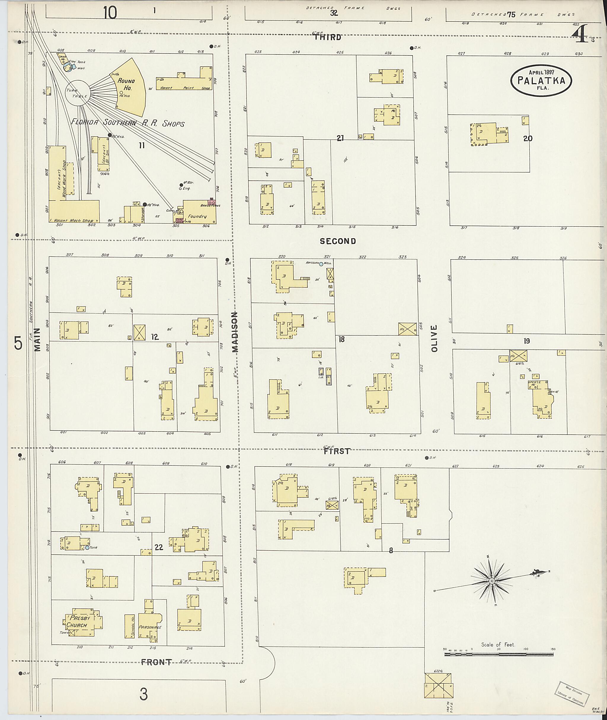 Old Map of Palatka, Putnam County, Florida [1897] Palatka, Putnam ...