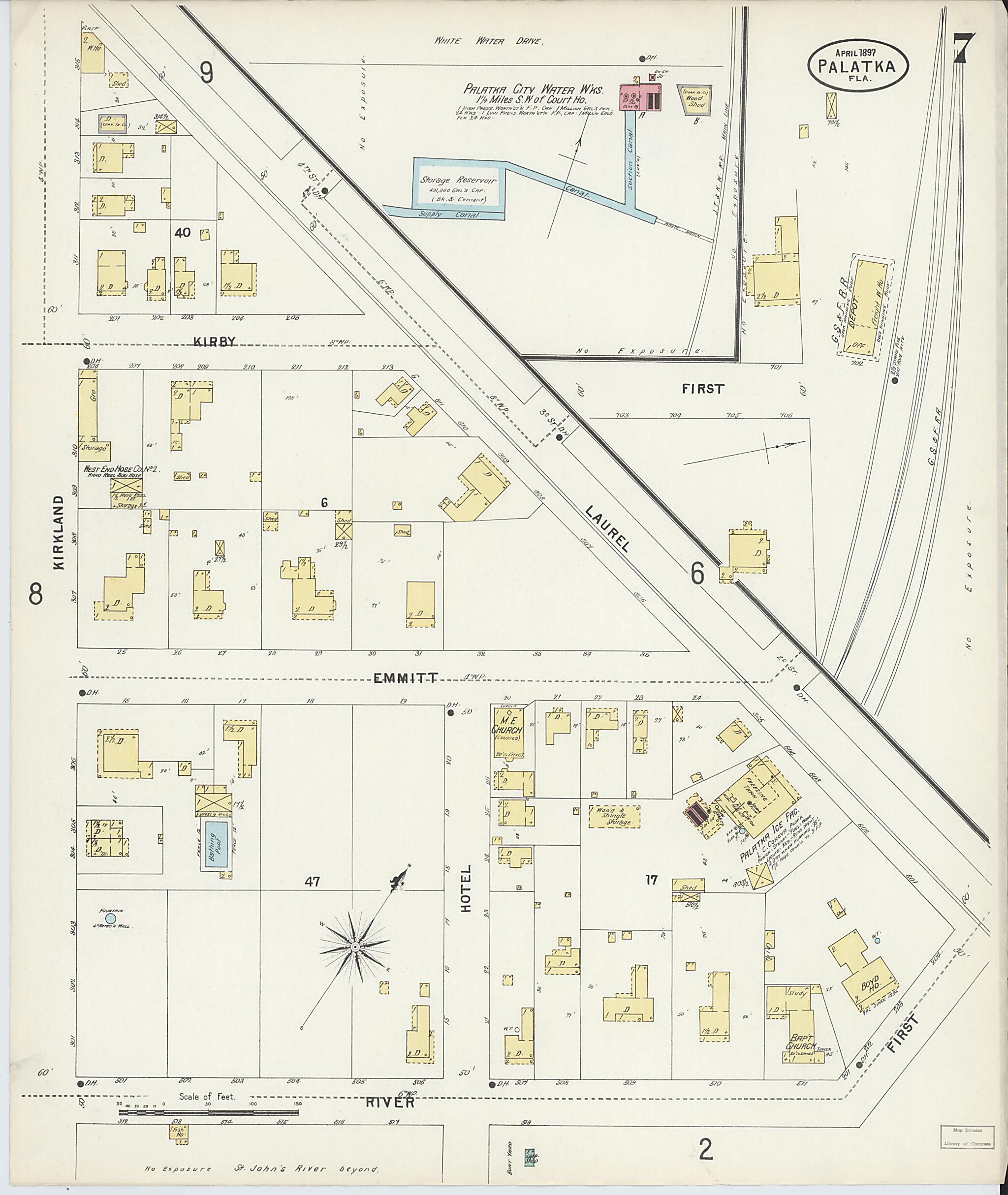 Old Map of Palatka, Putnam County, Florida [1897] Palatka, Putnam ...