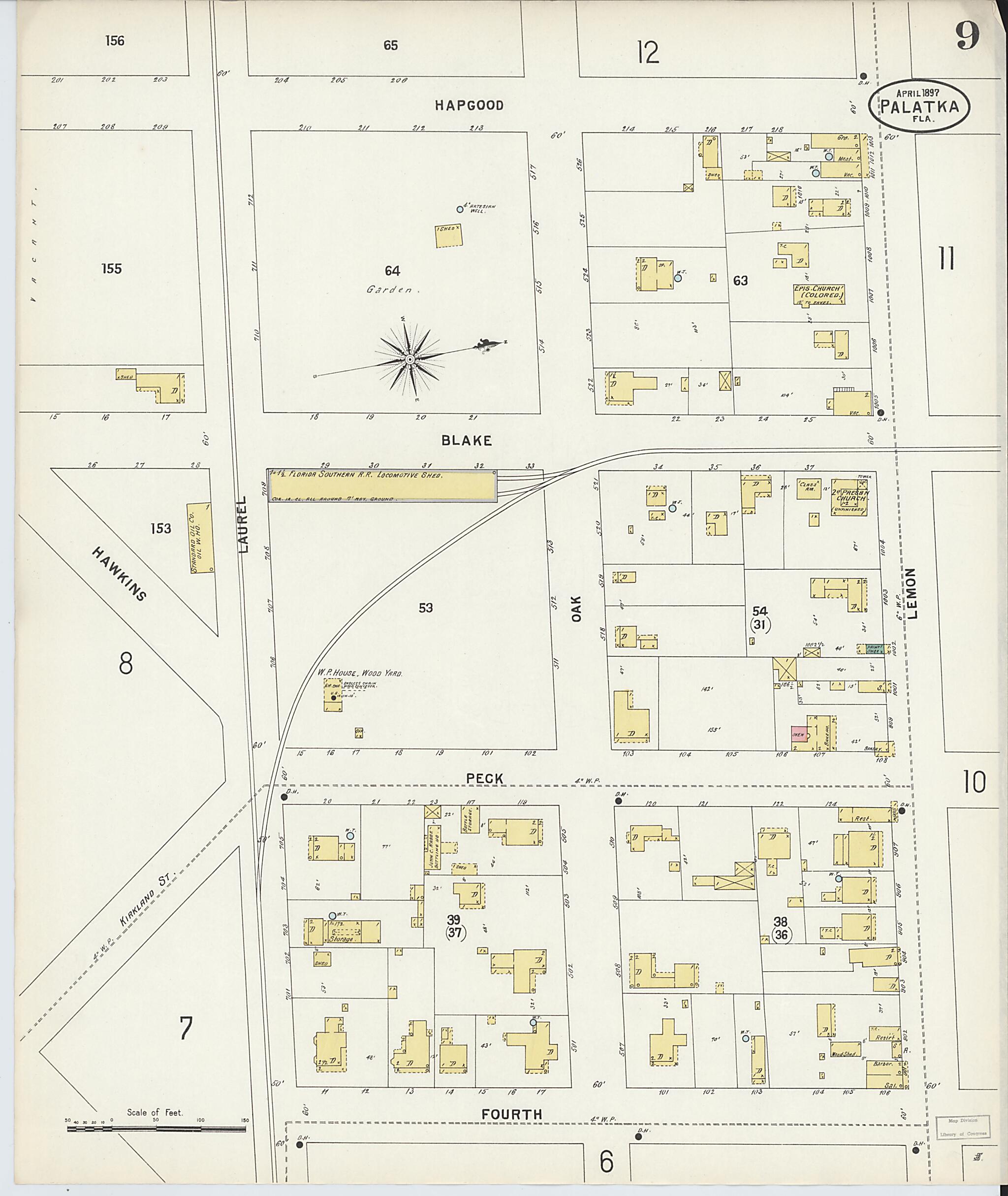 Old Map of Palatka, Putnam County, Florida [1897] Palatka, Putnam ...
