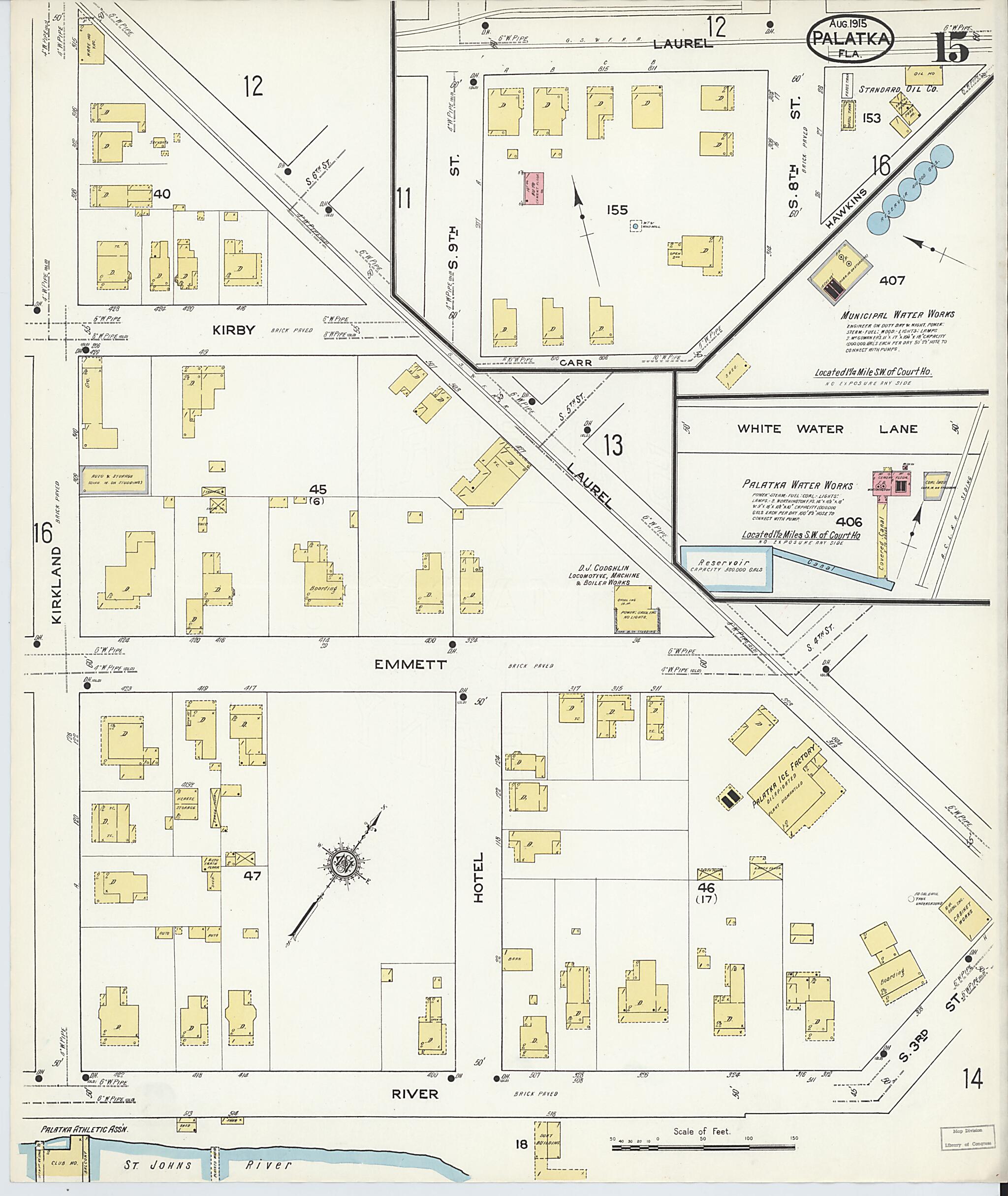 Old Map of Palatka, Putnam County, Florida [1915] Palatka, Putnam ...