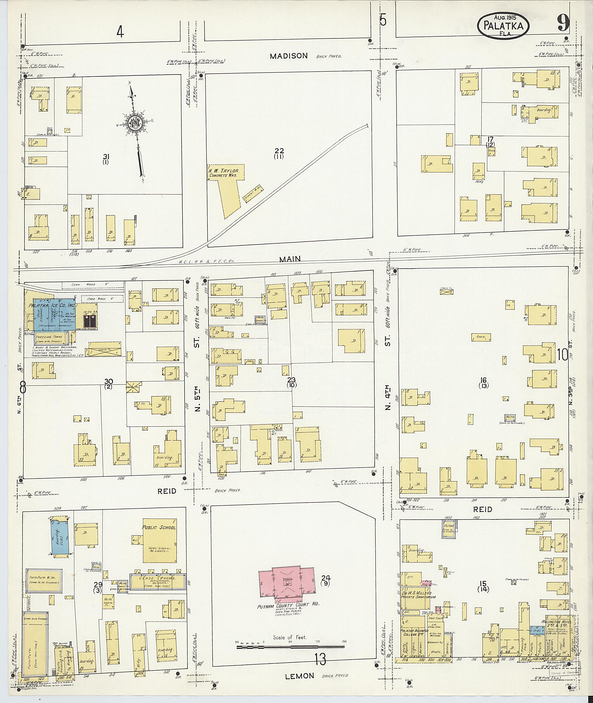 Old Map of Palatka, Putnam County, Florida [1915] Palatka, Putnam ...