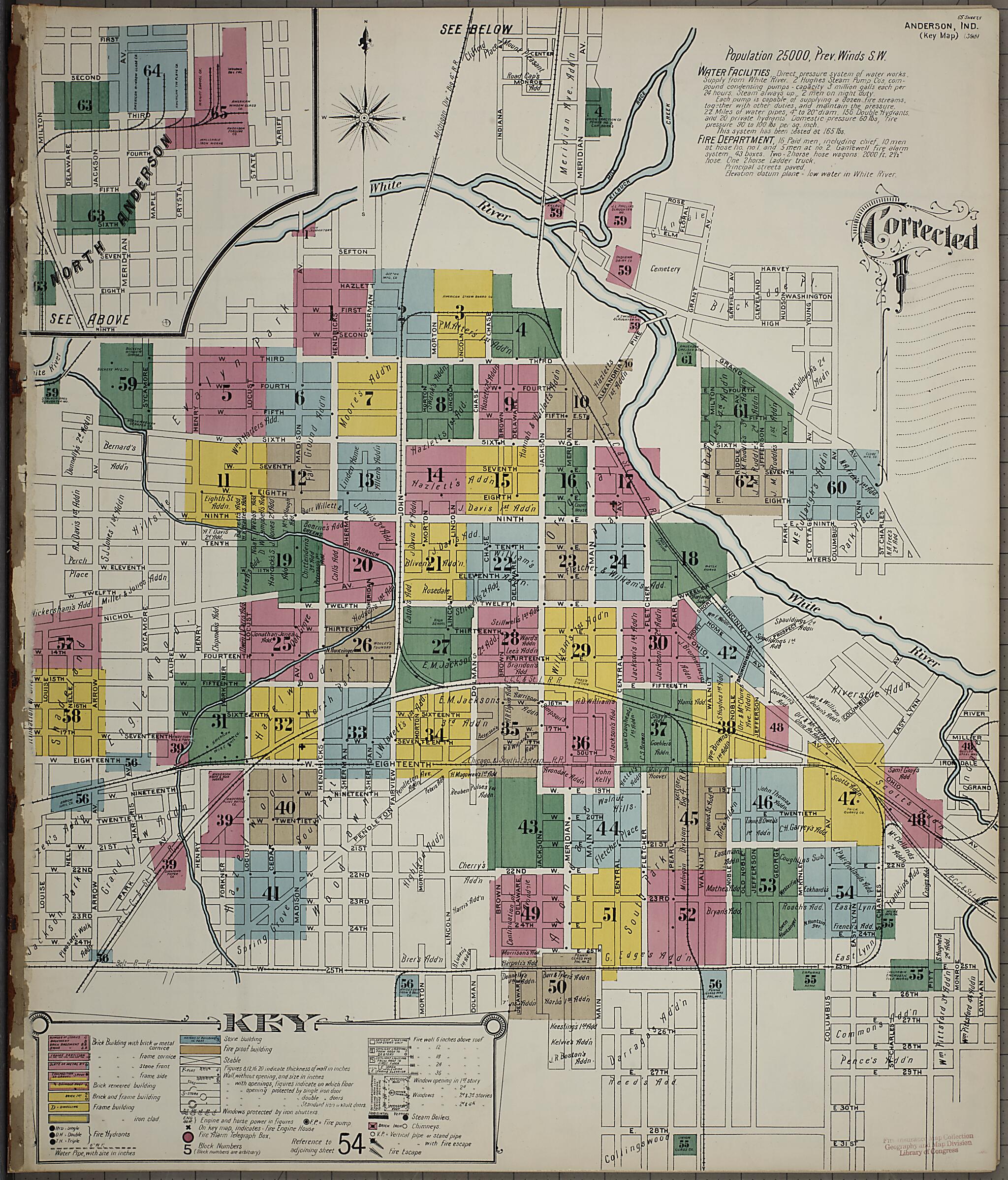 Old Map of Anderson, Madison County, Indiana [1900] Anderson, Madison ...