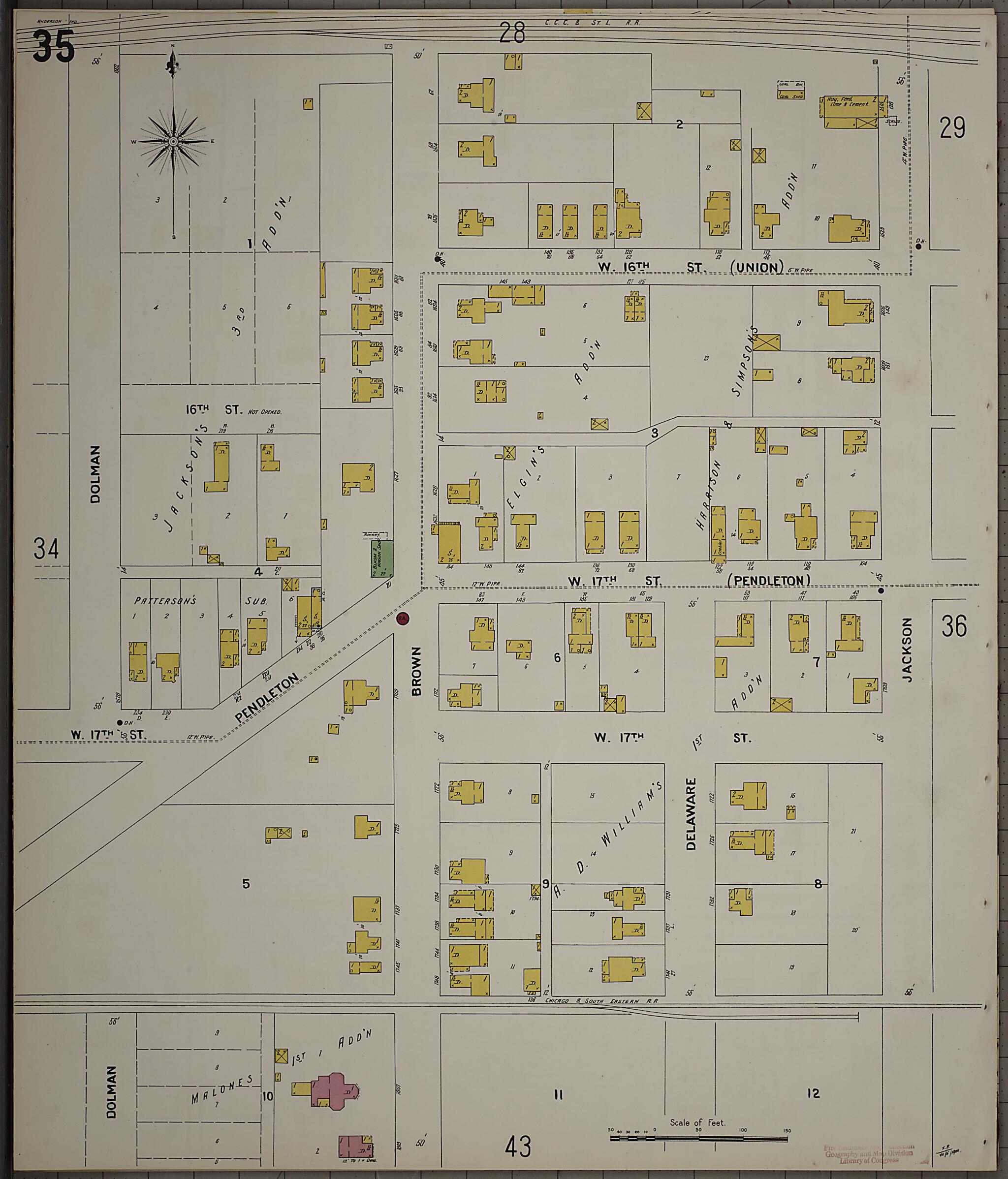 Old Map of Anderson, Madison County, Indiana [1900] Anderson, Madison ...