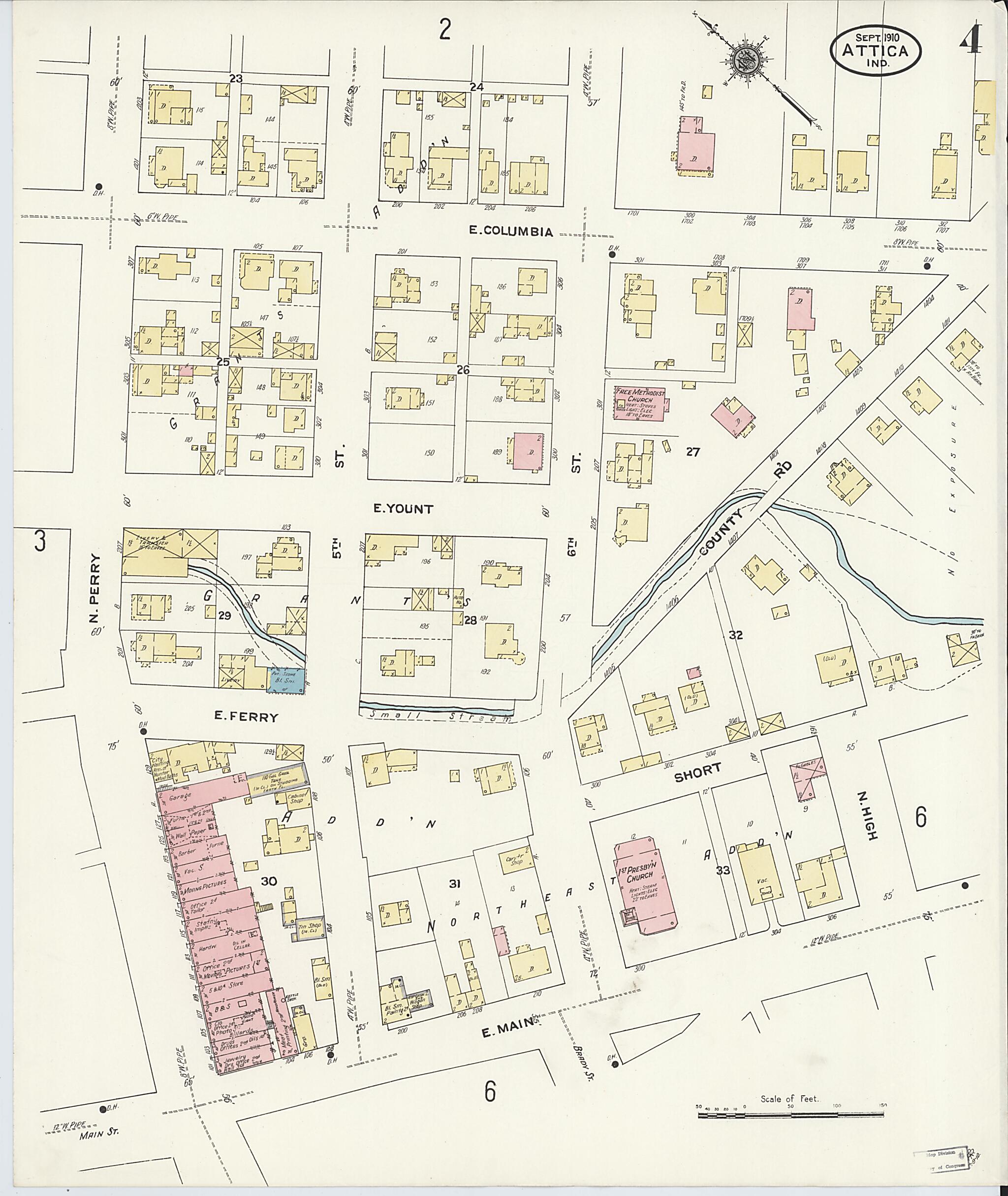 Old Map of Attica, Fountain County, Indiana [1910] Attica, Fountain ...