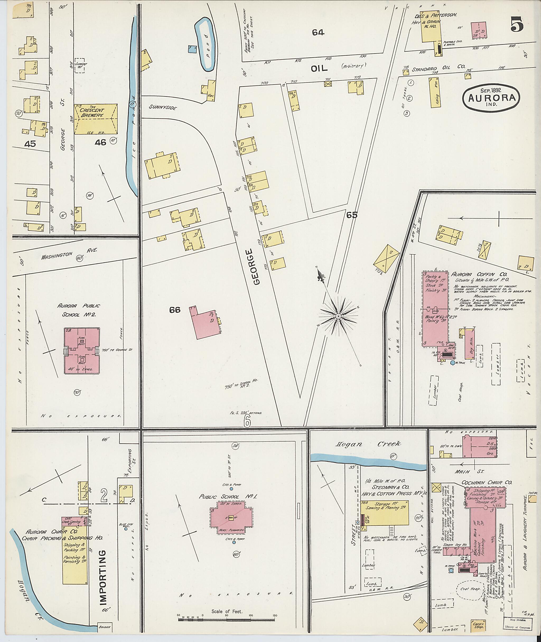 Old Map of Aurora, Dearborn County, Indiana [1892] Aurora, Dearborn ...