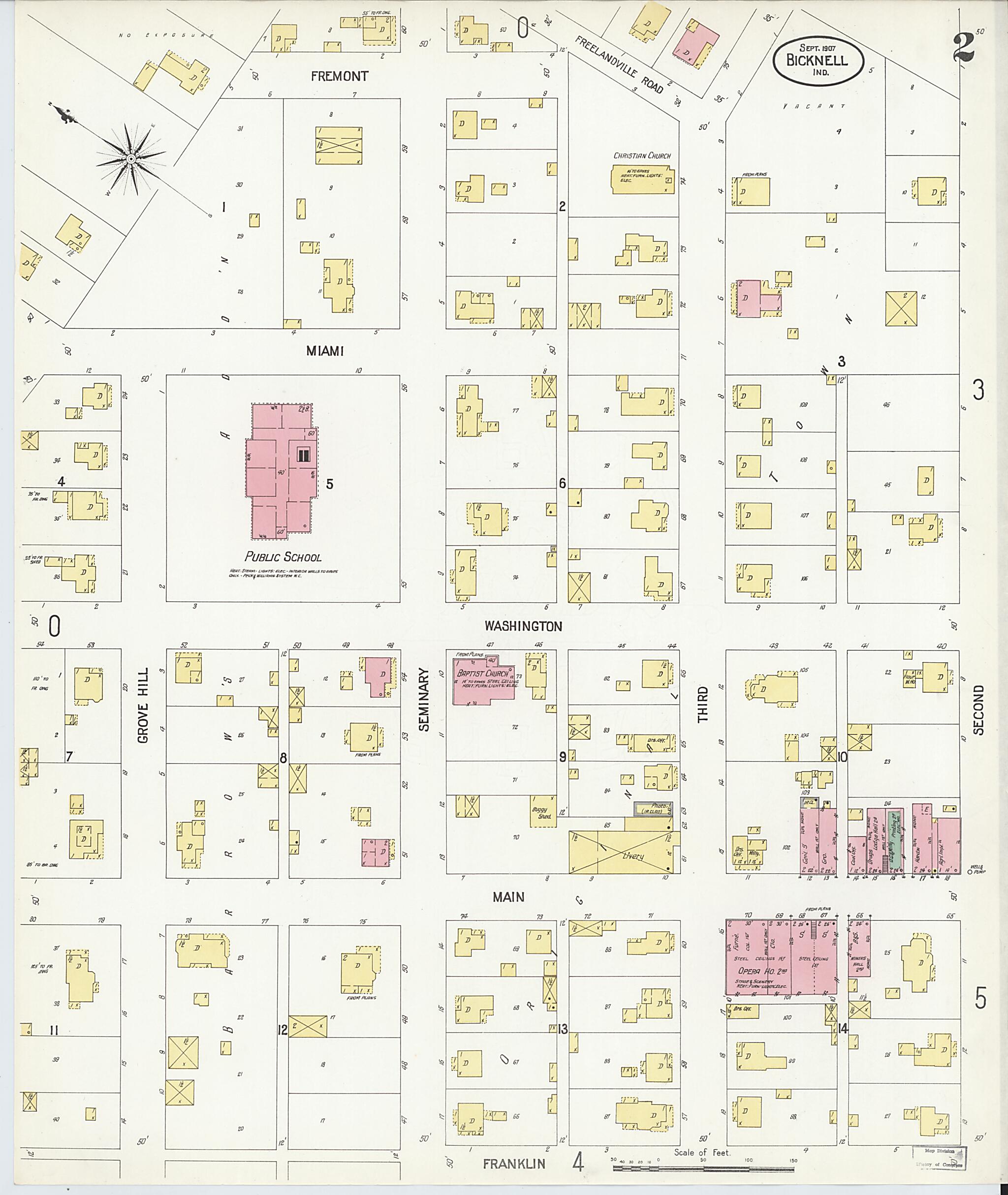 Old Map of Bicknell, Knox County, Indiana [1907] Bicknell, Knox County ...