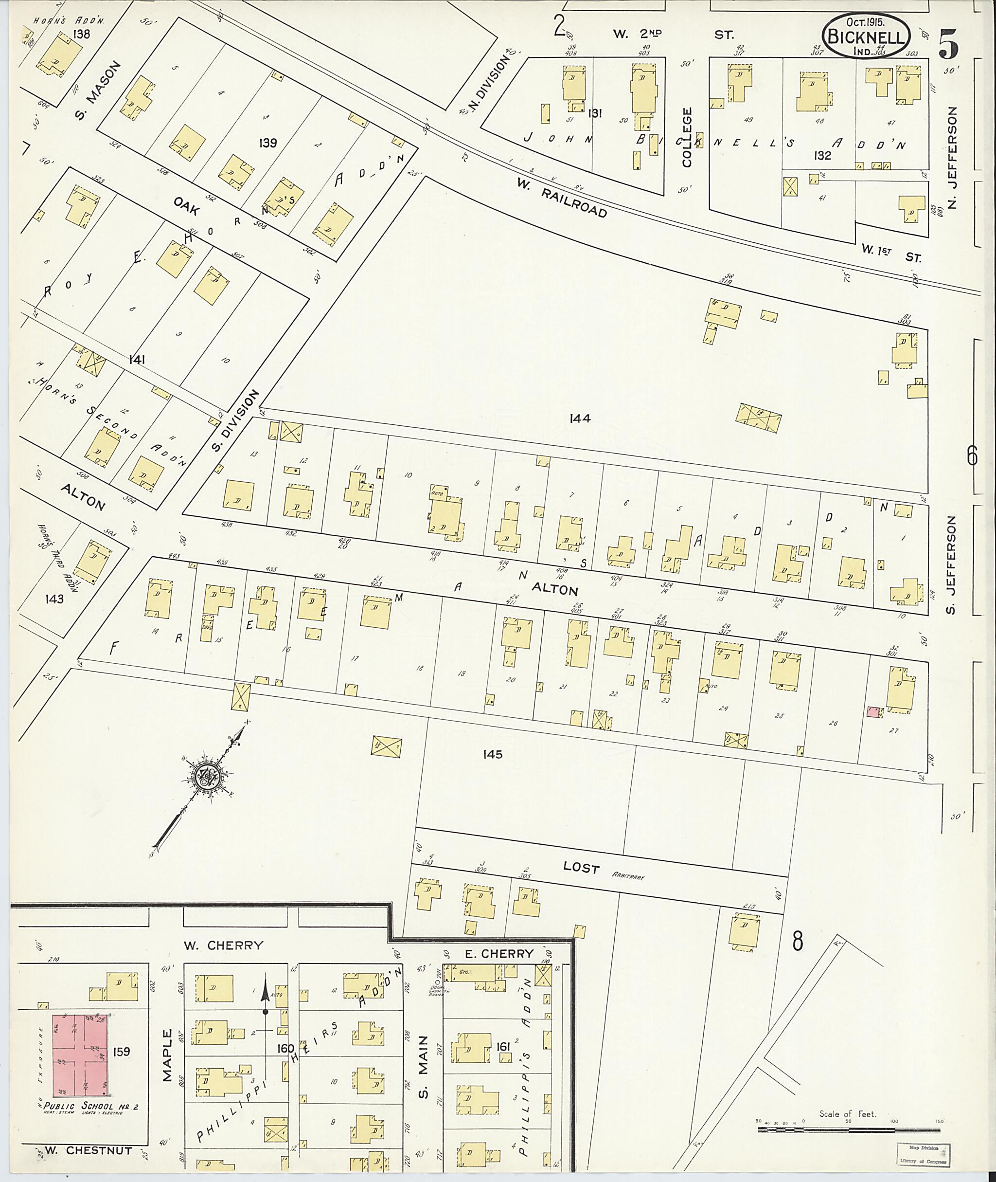 Old Map of Bicknell, Knox County, Indiana [1915] Bicknell, Knox County ...