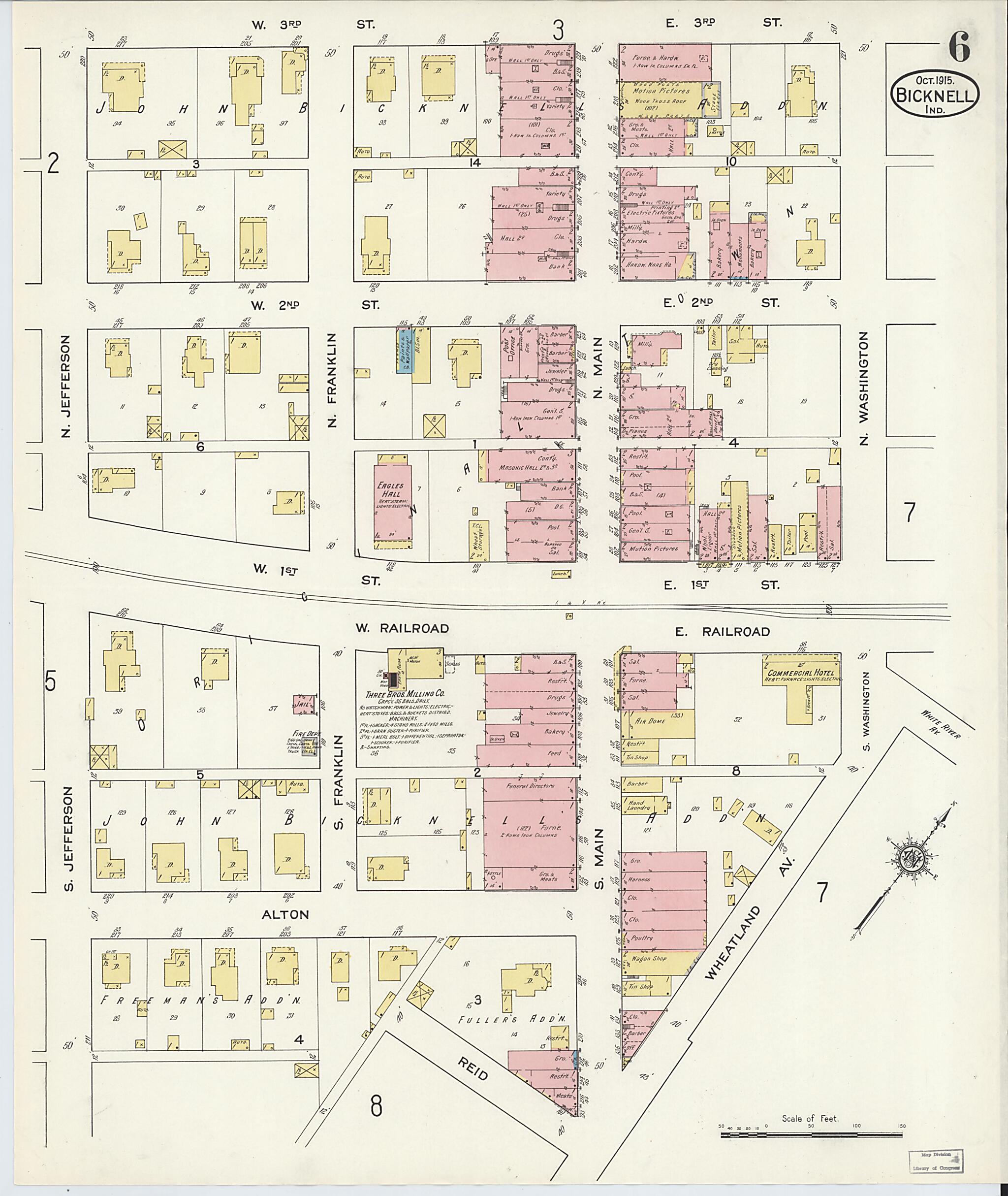 Old Map of Bicknell, Knox County, Indiana [1915] Bicknell, Knox County ...