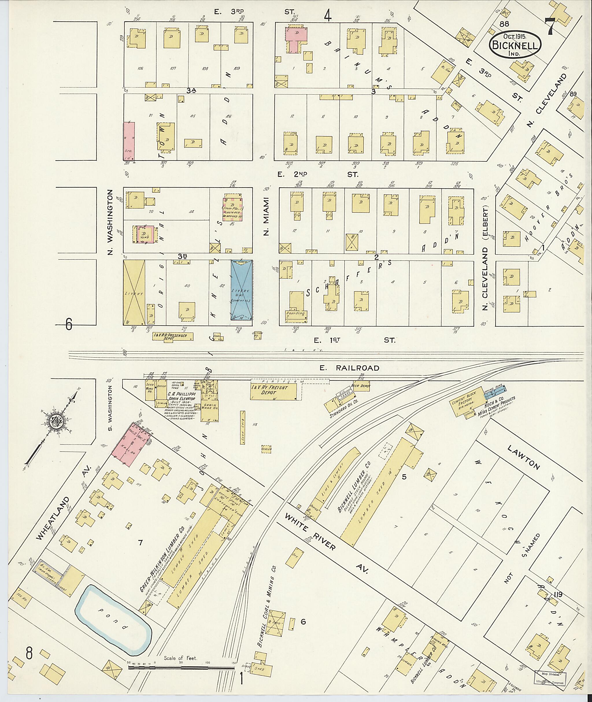 Old Map of Bicknell, Knox County, Indiana [1915] Bicknell, Knox County ...