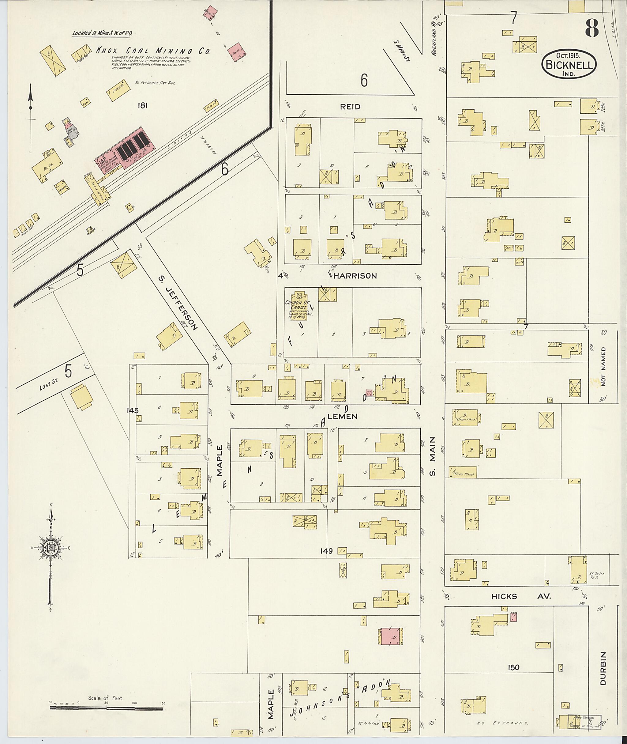 Old Map of Bicknell, Knox County, Indiana [1915] Bicknell, Knox County ...