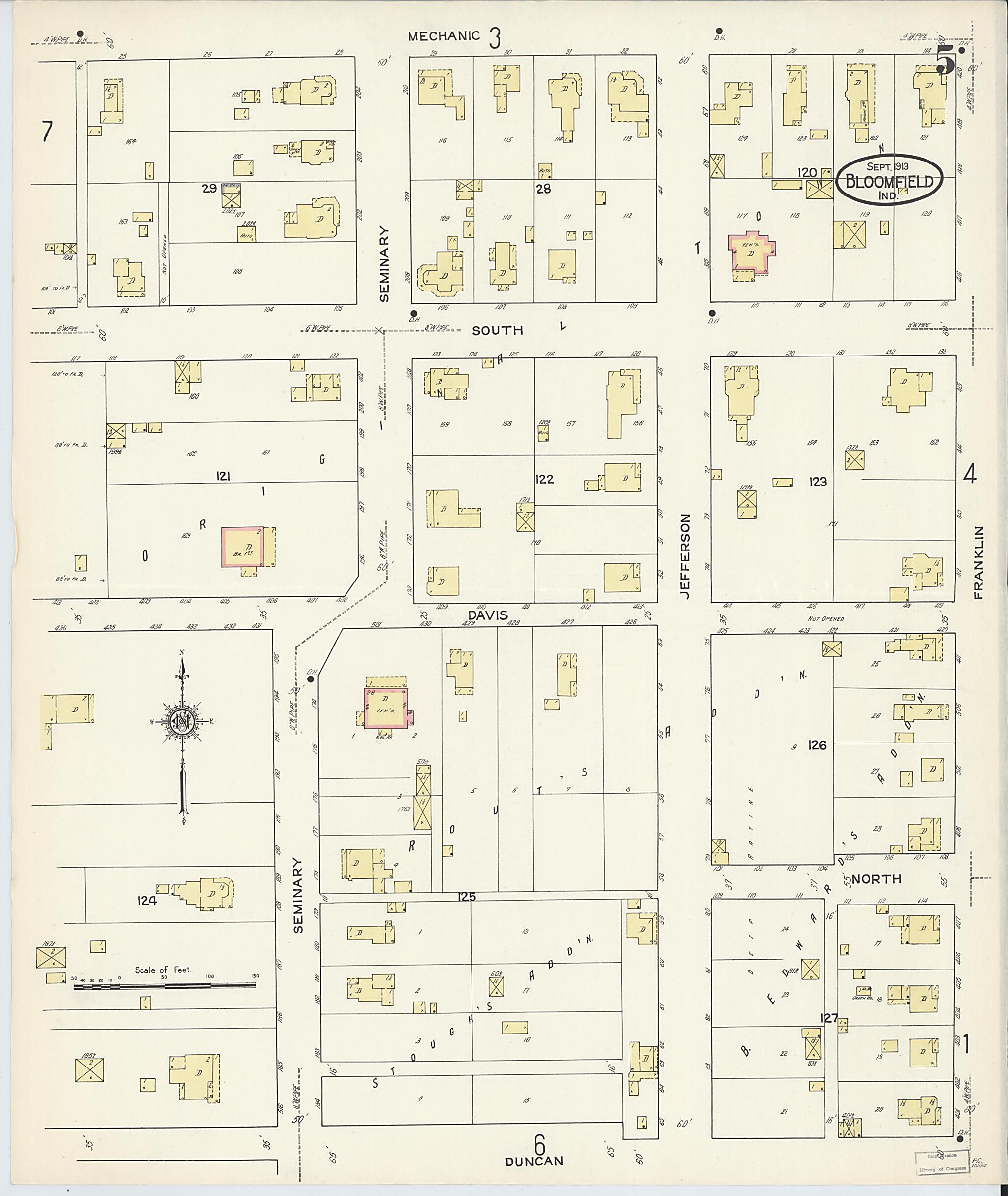 Old Map of Bloomfield, Greene County, Indiana [1913] Bloomfield, Greene ...