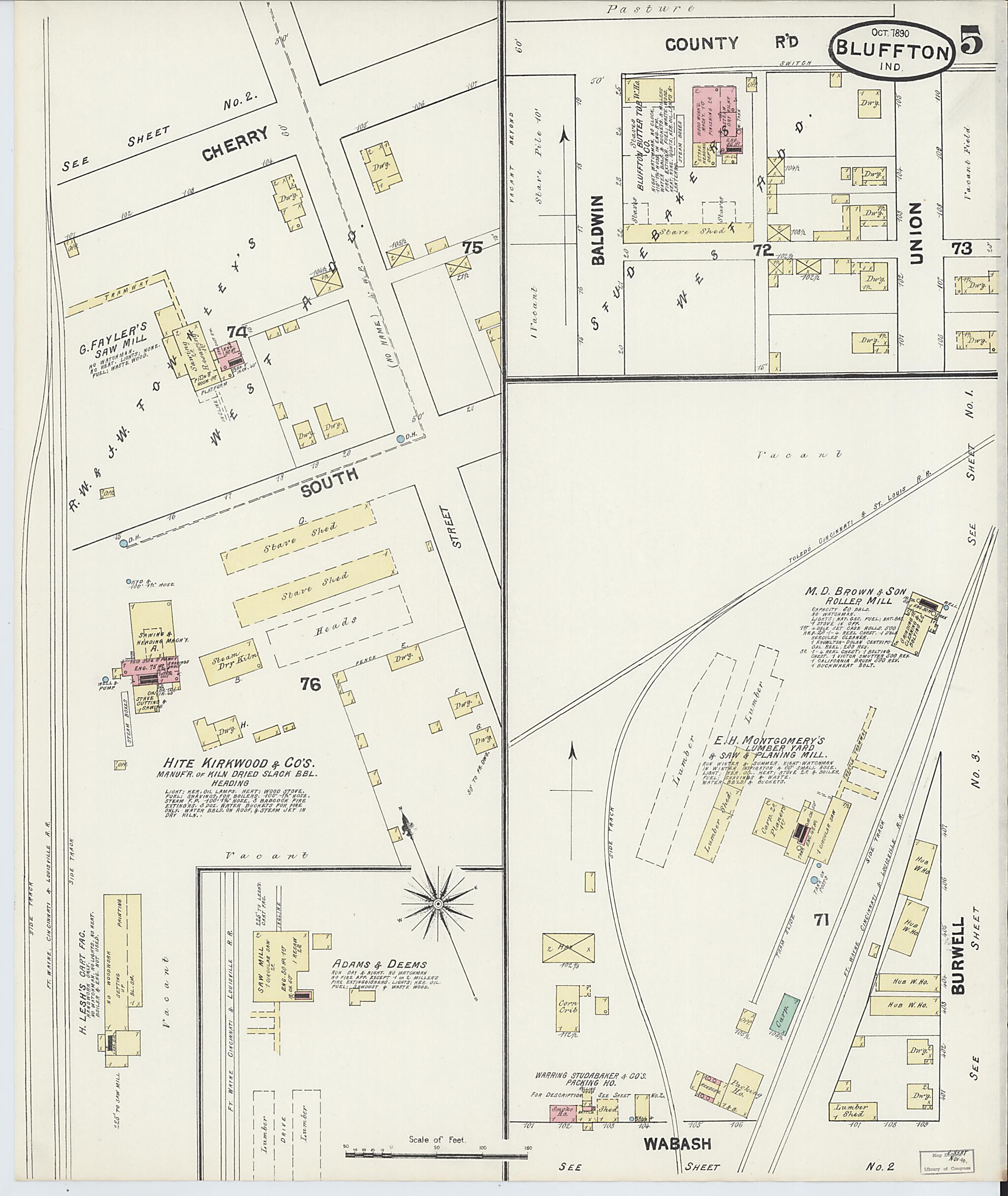 Old Map of Bluffton, Wells County, Indiana [1890] Bluffton, Wells ...