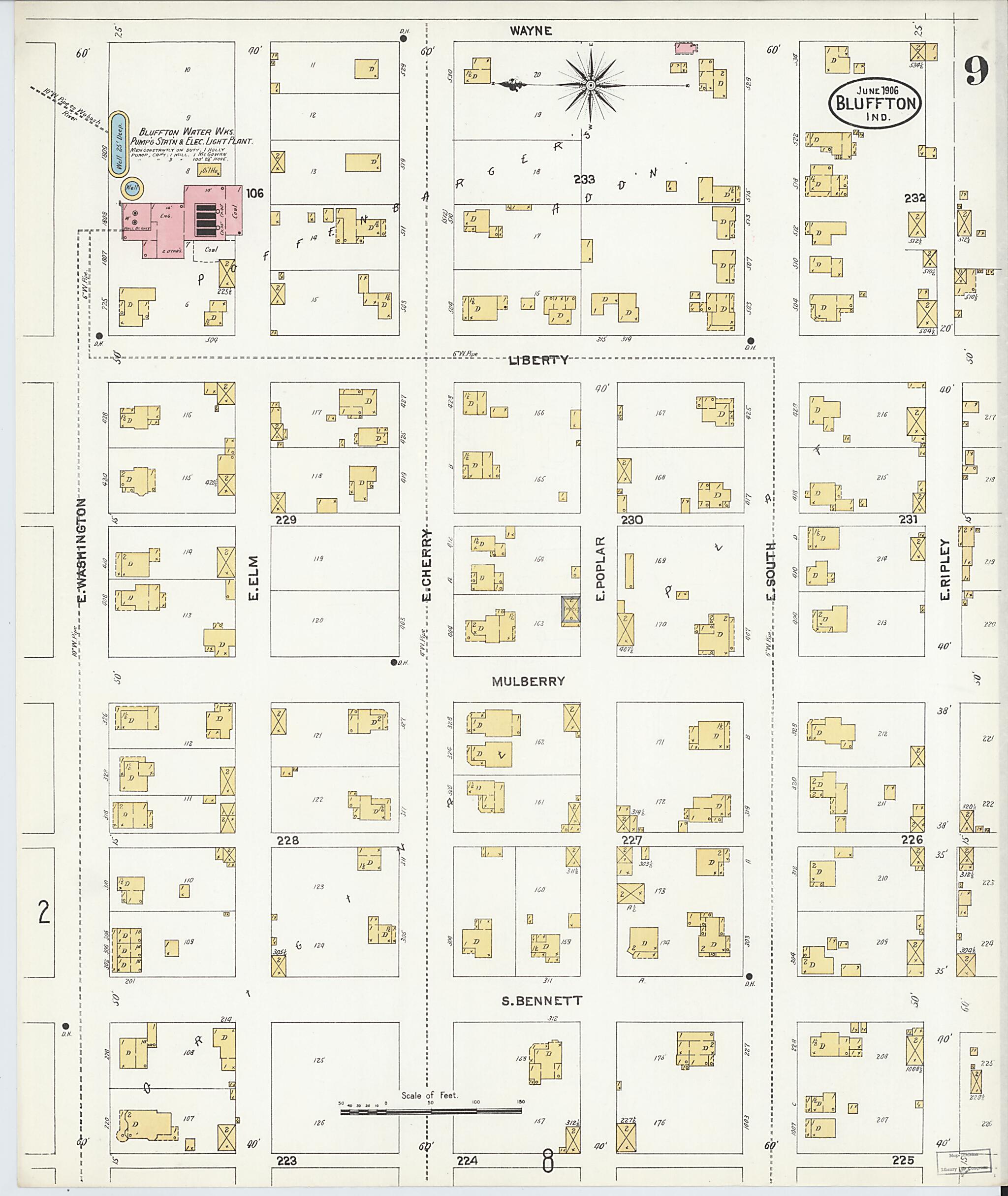 Old Map of Bluffton, Wells County, Indiana [1906] Bluffton, Wells ...