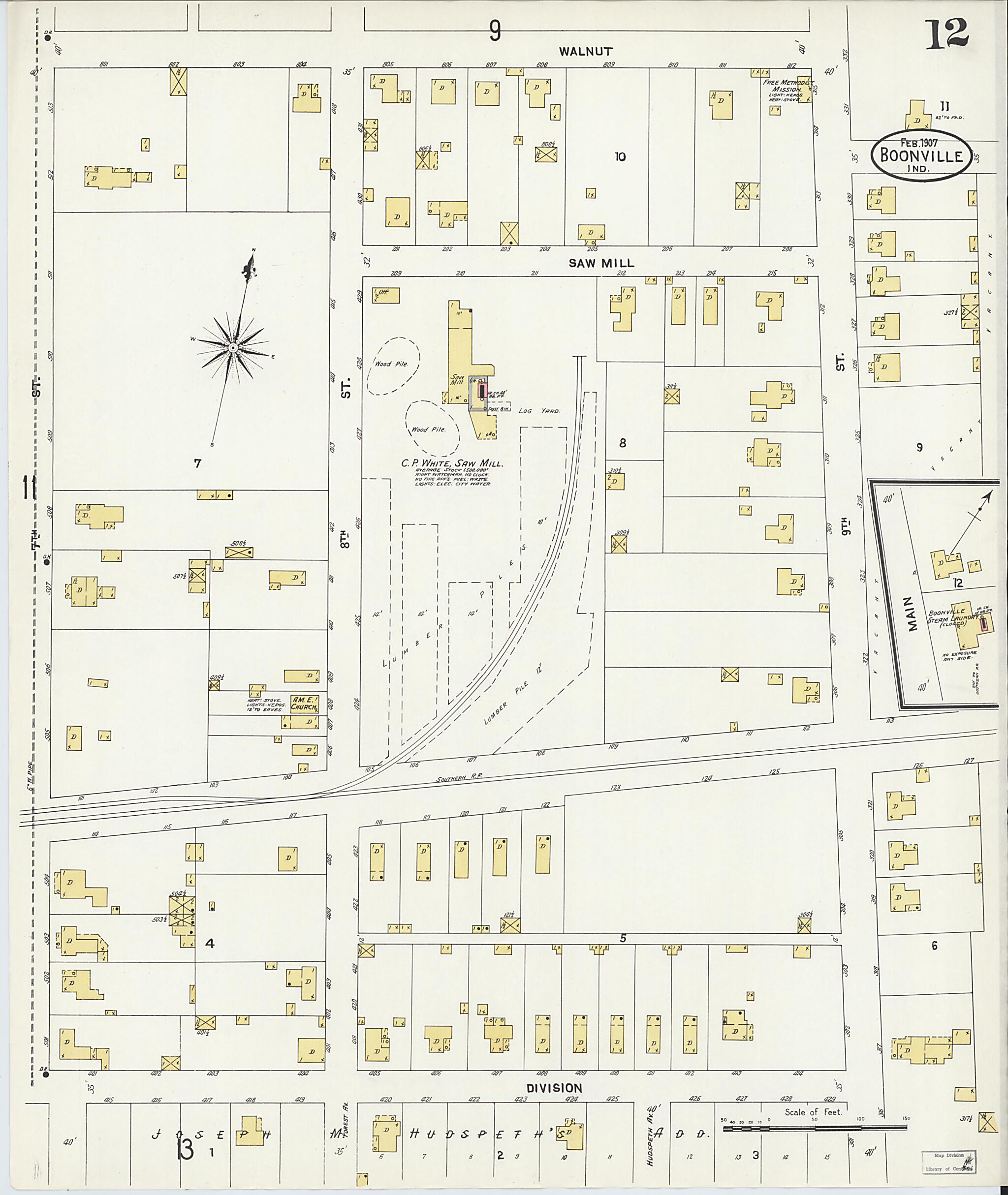 Old Map of Boonville, Warrick County, Indiana [1907] Boonville, Warrick ...