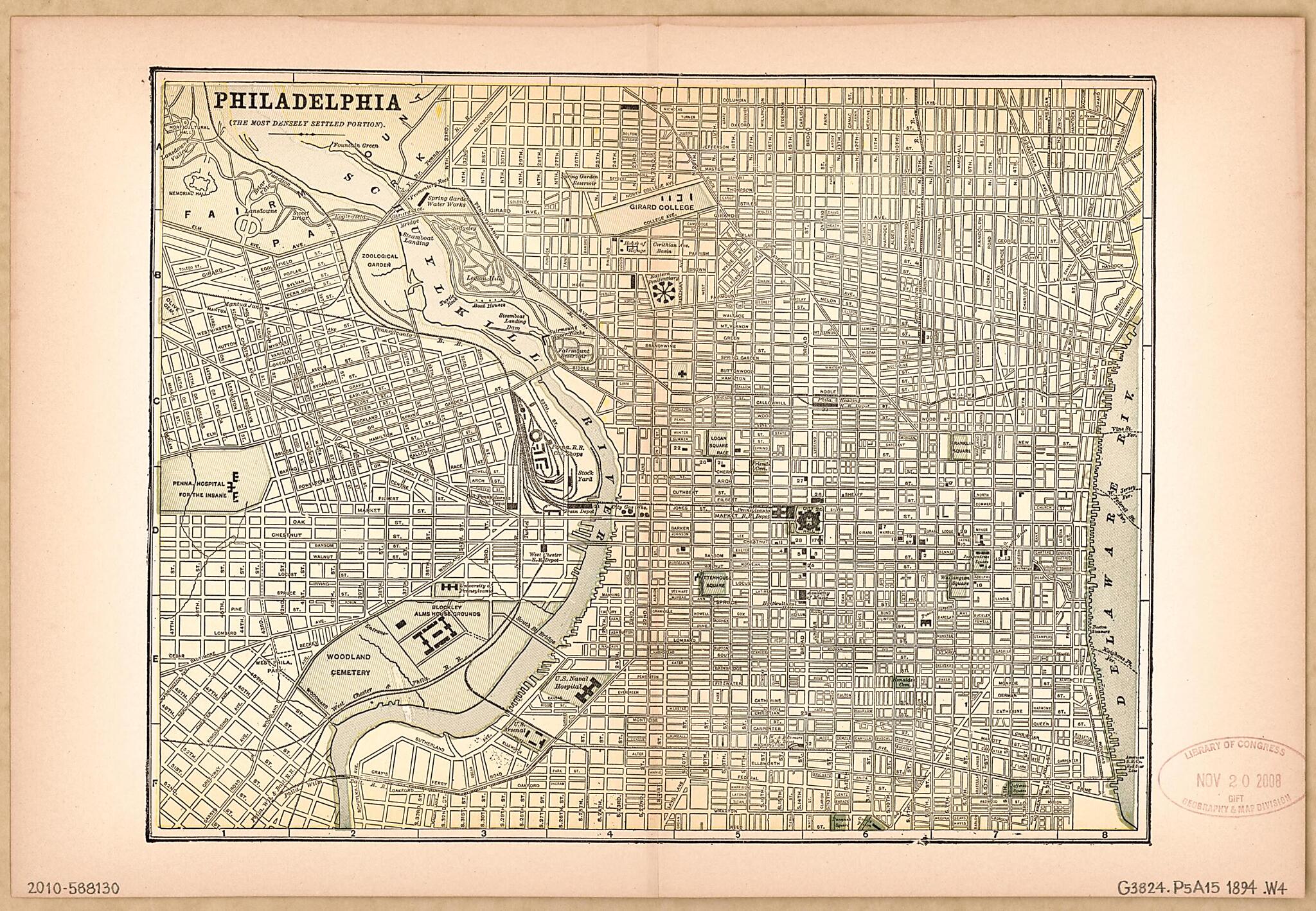 Old Map of Pennsylvania, Philadelphia [1894] Philadelphia (the Most ...