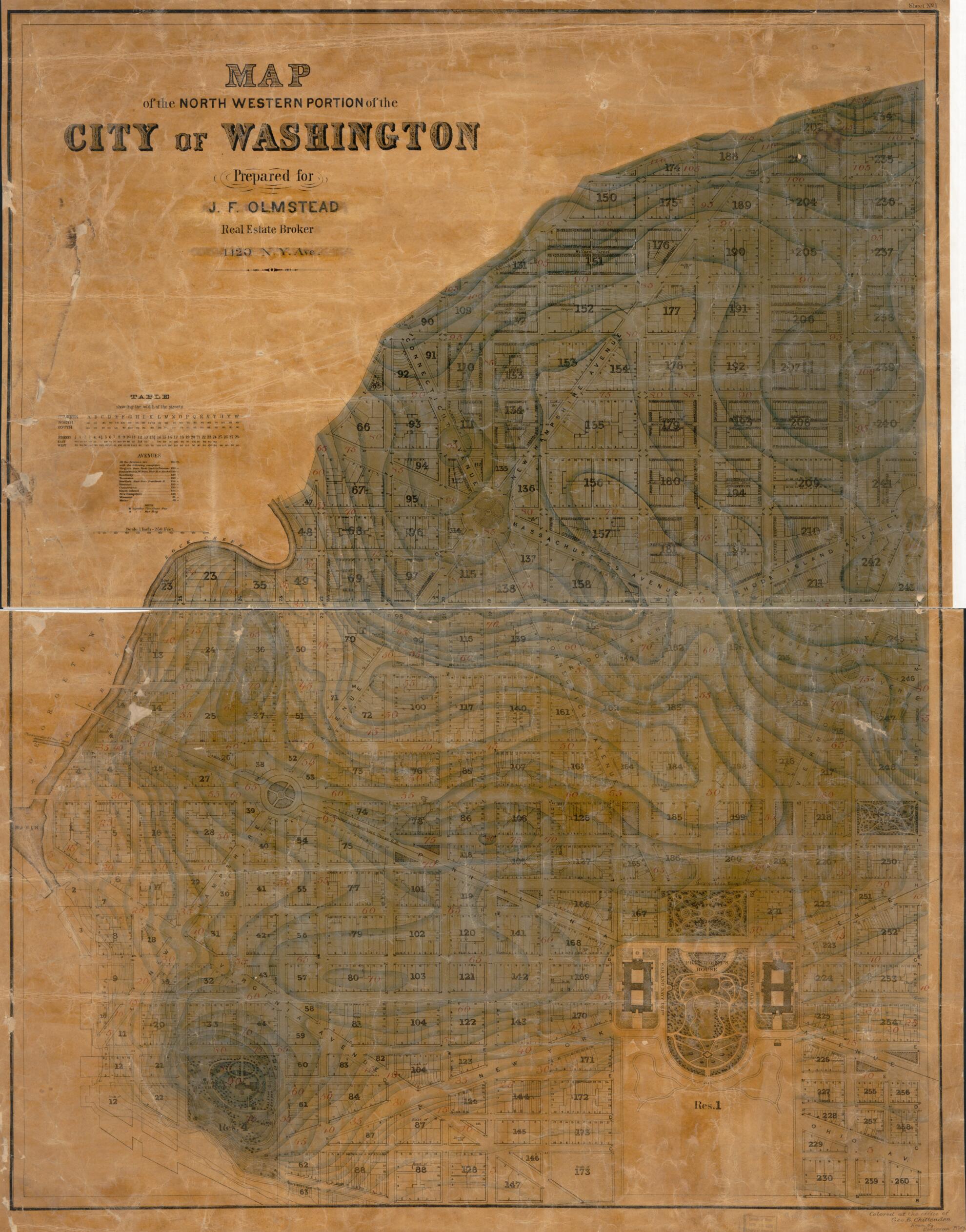 Map of the North Western Portion of the City of Washington from 1870 ...
