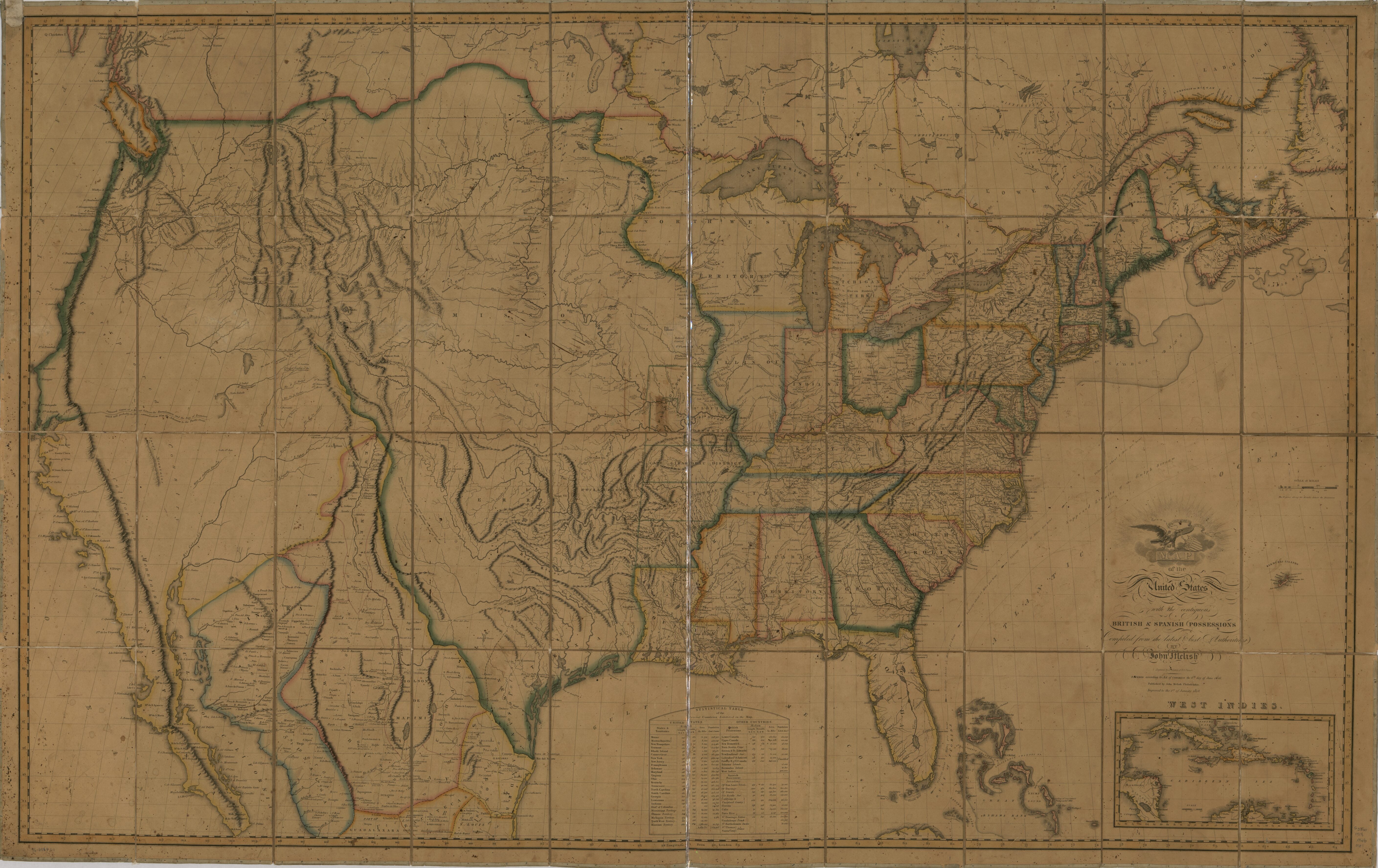 Map of the United States of America : With the Contiguous British and ...