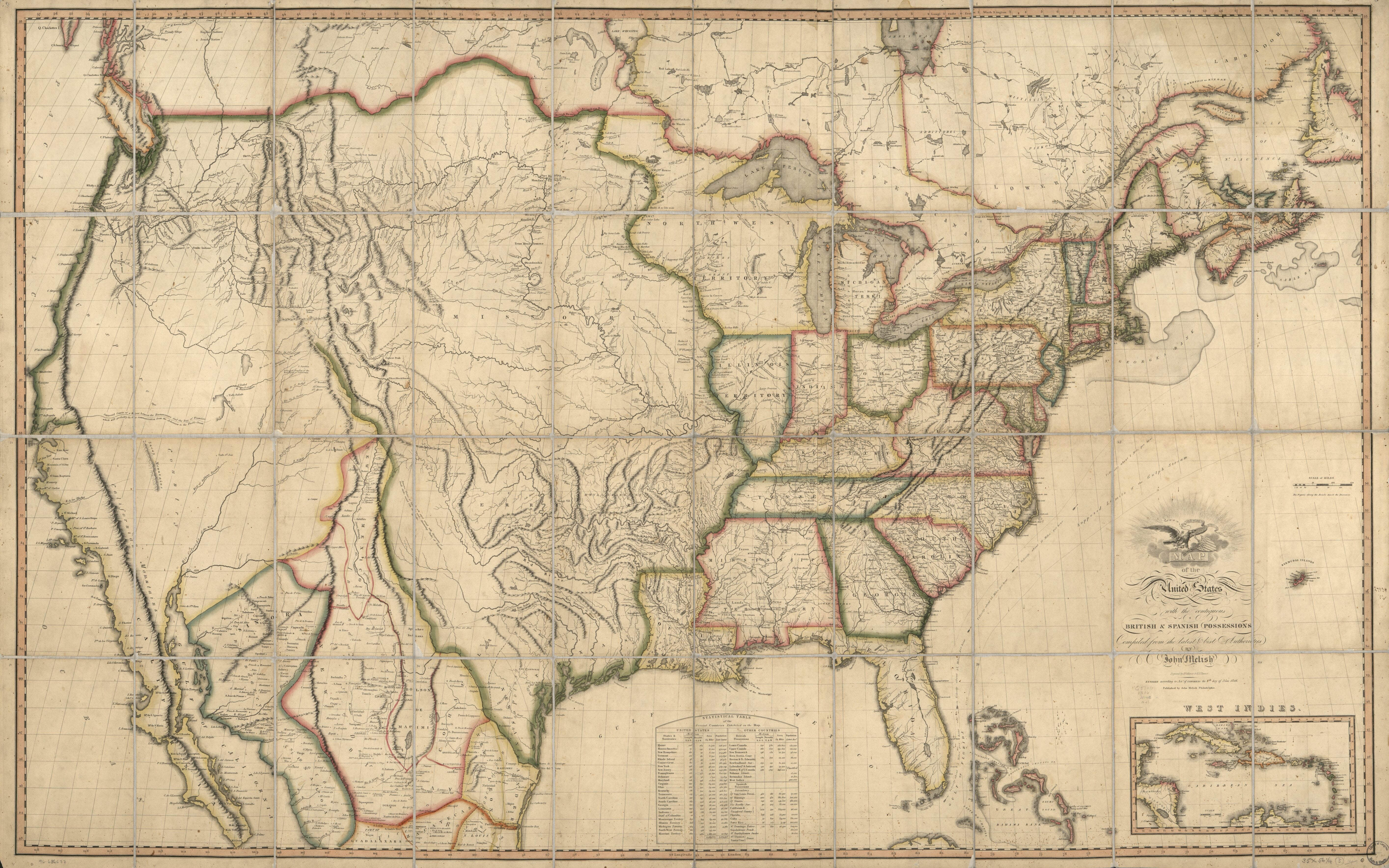 Map of the United States of America : With the Contiguous British and ...
