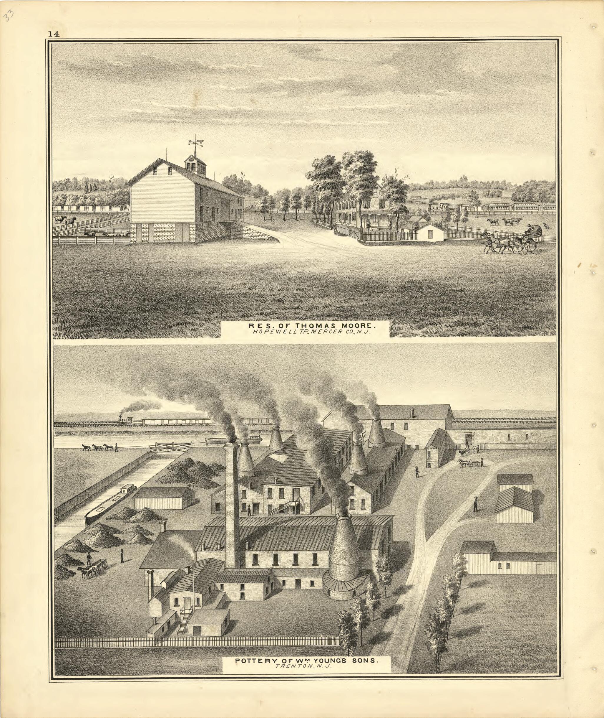 Residence of Thomas Moore and Pottery of Wm. Young's Sons from New ...