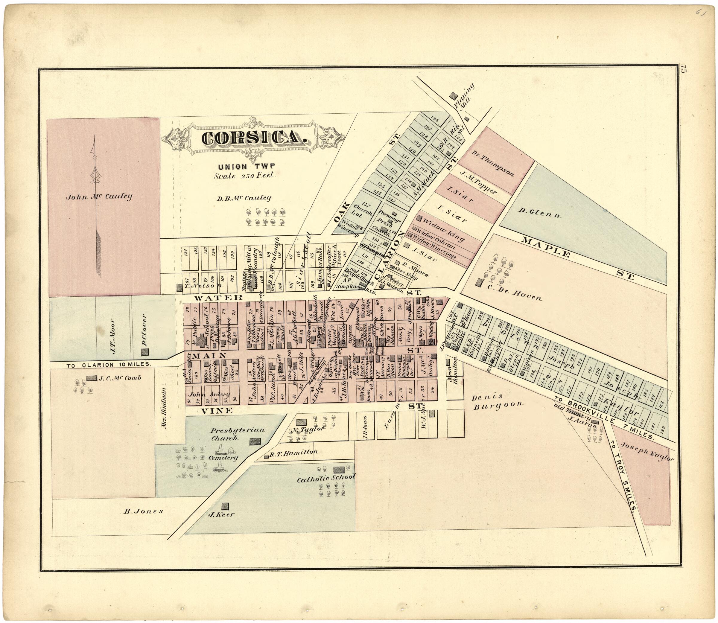 Corsica from Caldwell's Illustrated, Combination, Historical Atlas of ...