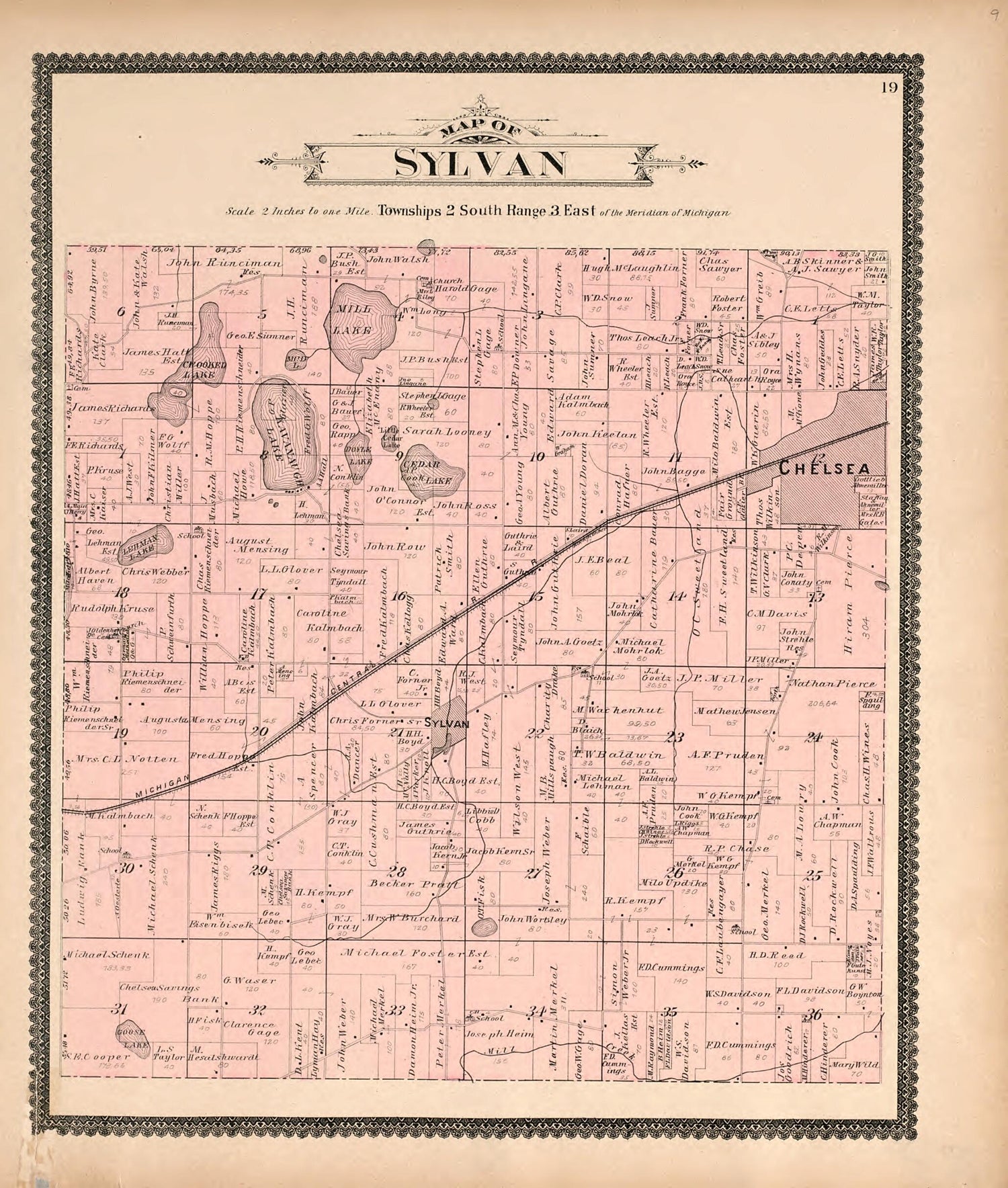 Map of Sylvan from Standard Atlas of Washtenaw County, Michigan from ... Map of Sylvan from Standard Atlas of Washtenaw County, Michigan from ...