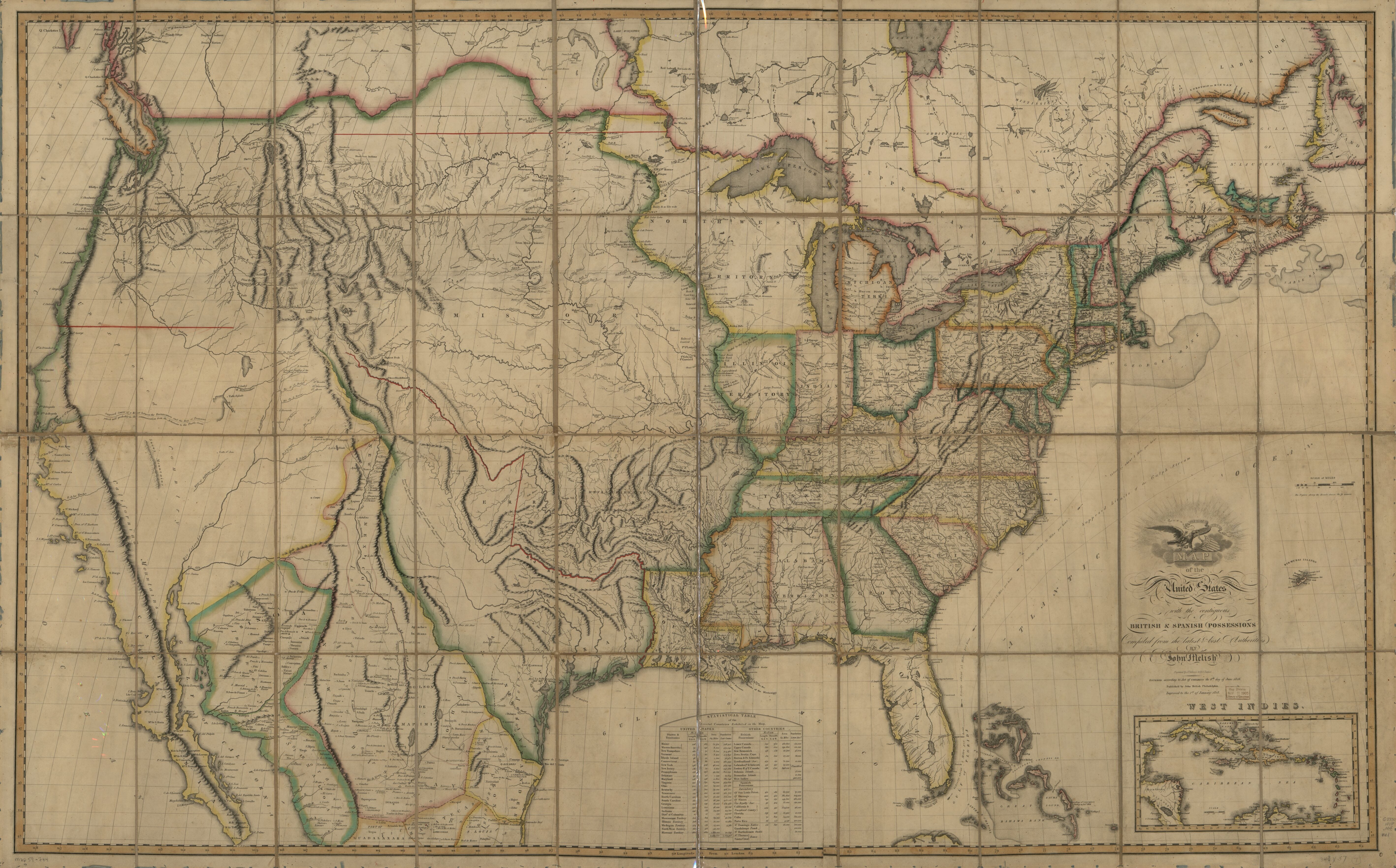 Map of the United States of America : With the Contiguous British and ...